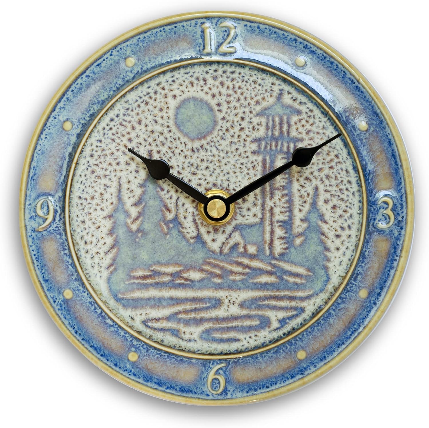 Amazon.com: Georgetown Pottery Ceramic Small Wall Clock (6 Inch) with ...