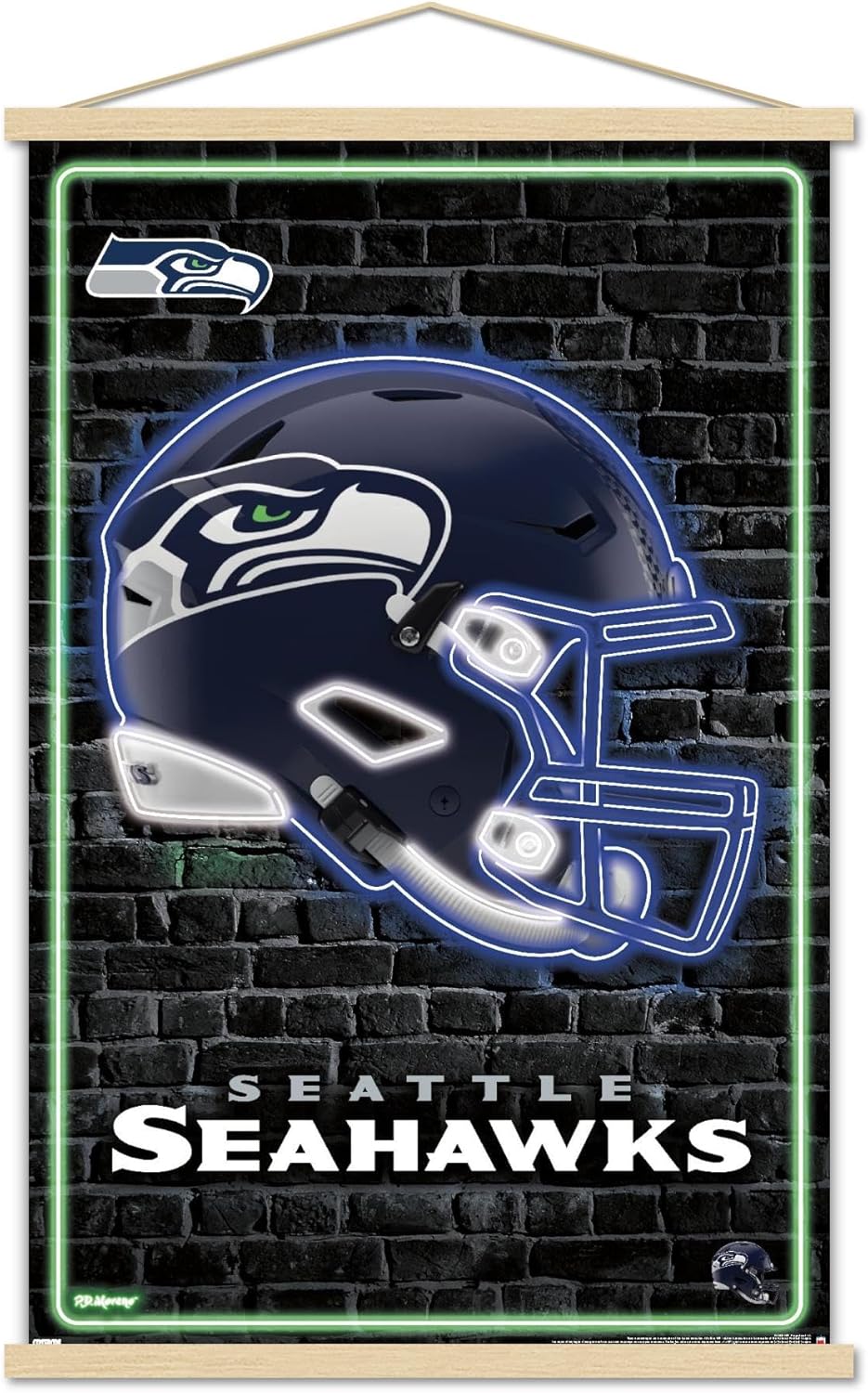 Amazon.com: Trends International NFL Seattle Seahawks - Neon Helmet 23 ...