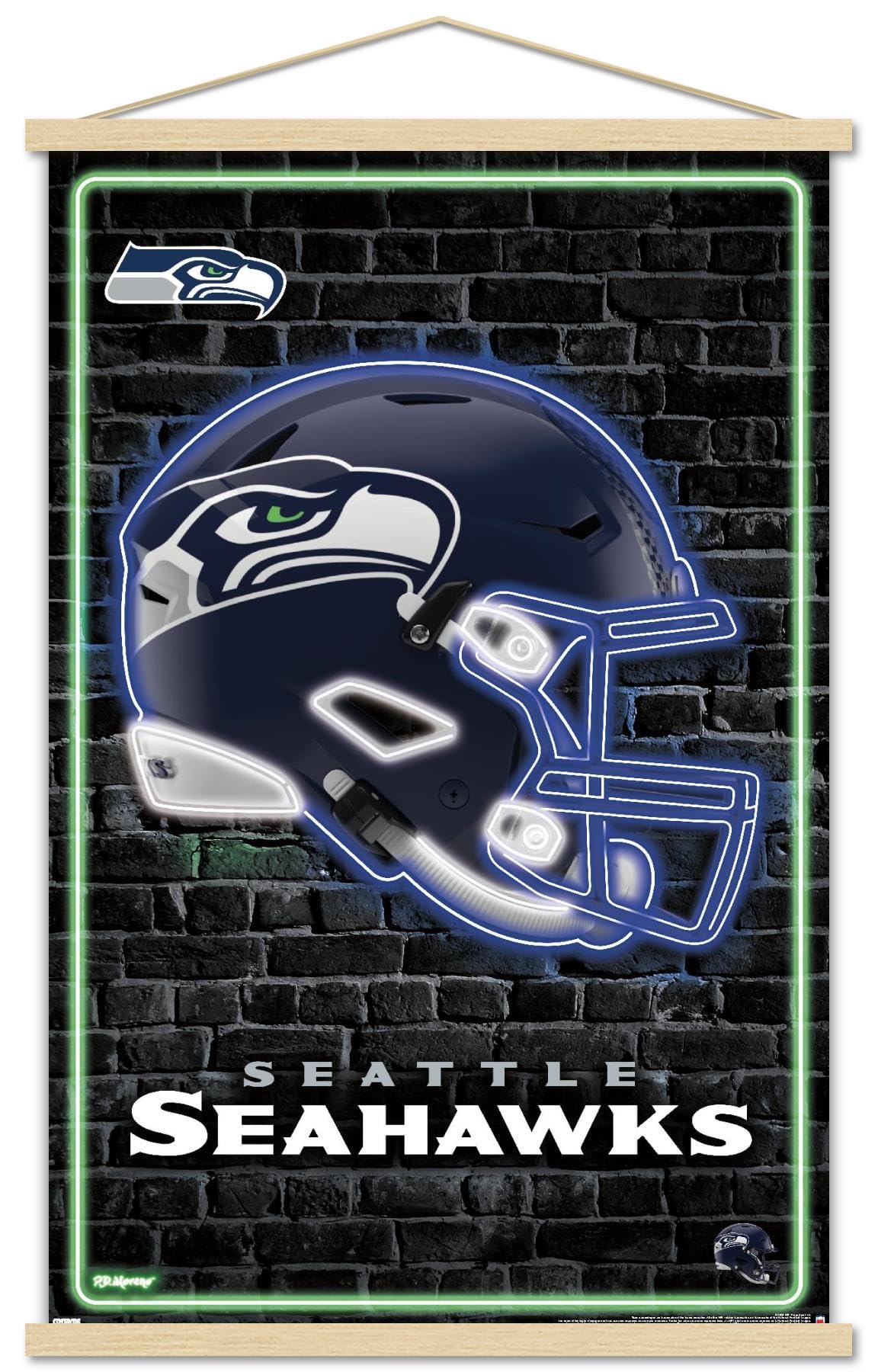 Amazon.com: Trends International NFL Seattle Seahawks - Neon Helmet 23 ...
