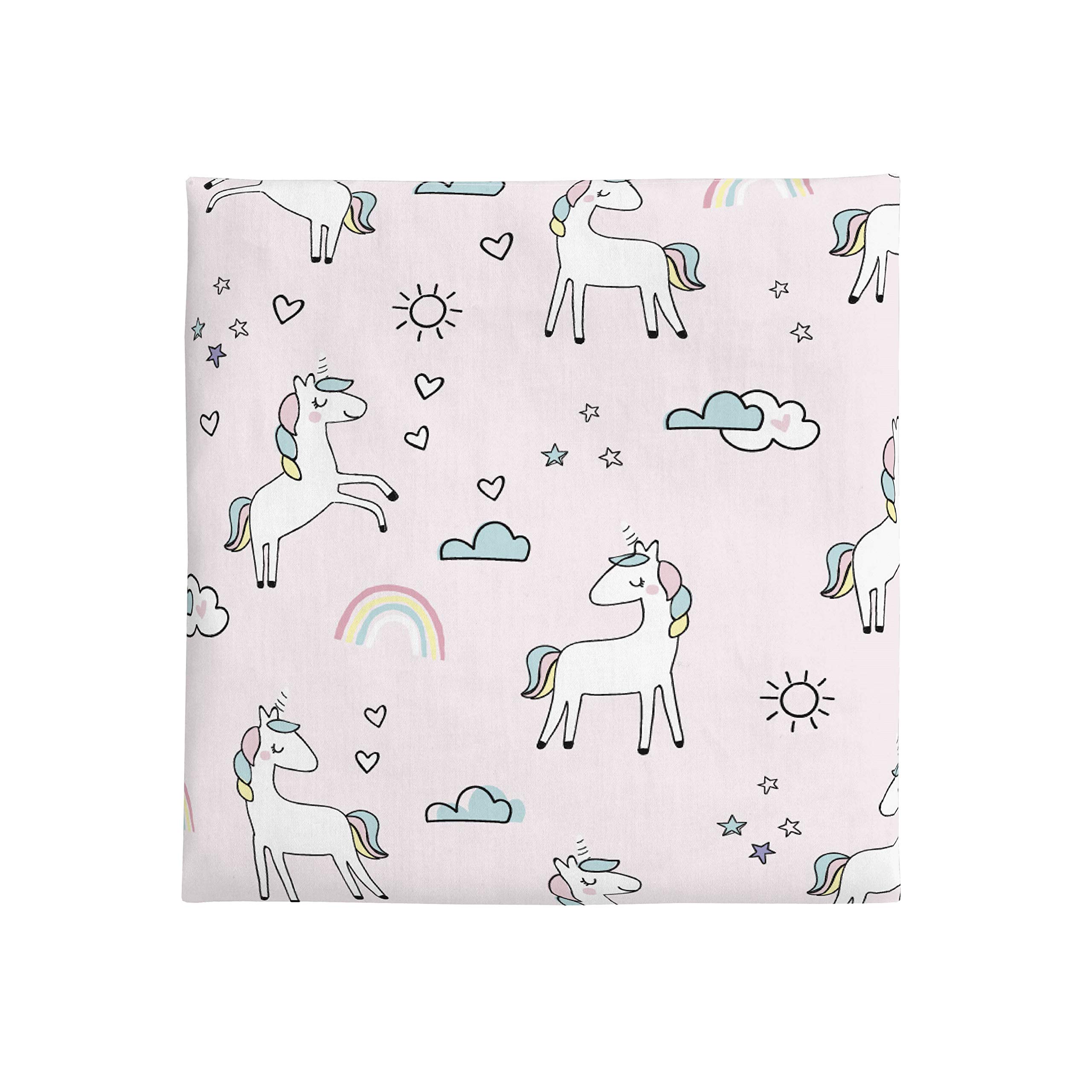 Super Soft Pink Unicorn Nursery Mini Crib Fitted Sheet