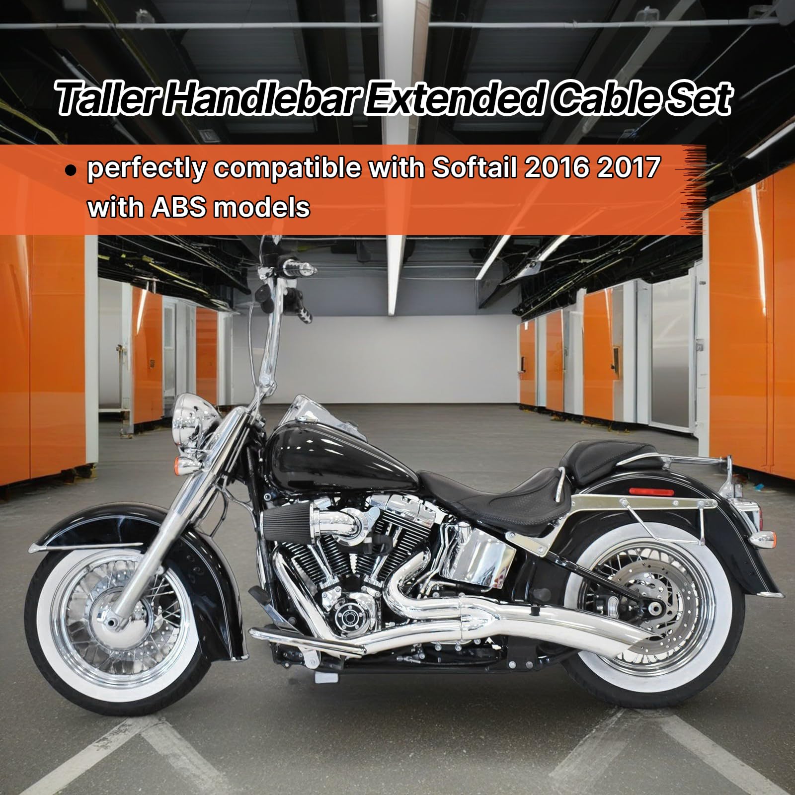 Snapklik.com : 14" Handlebars Extended Cable Kit For Harley 2016 2017 ...