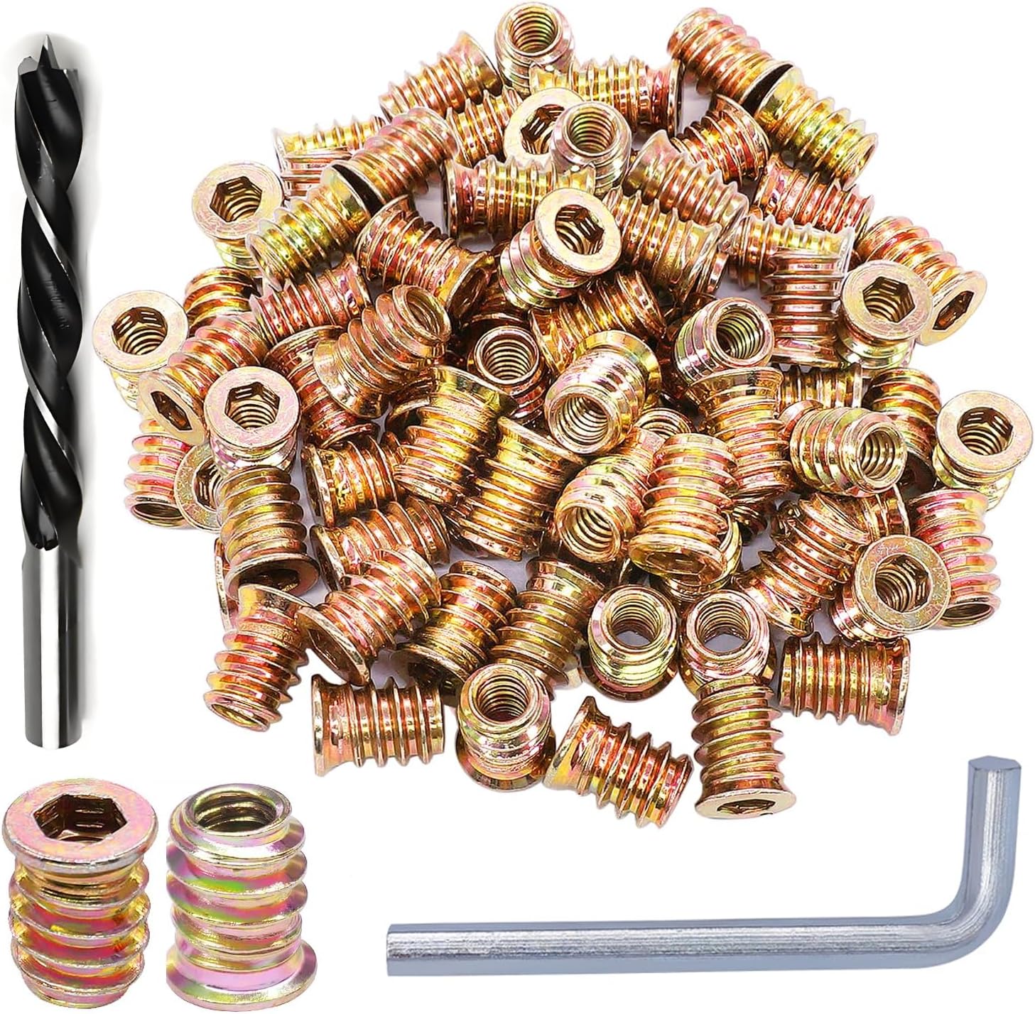 Amazon.com: 1/4-20 Hex Drive Threaded Inserts for Wood - 40 Pieces ...