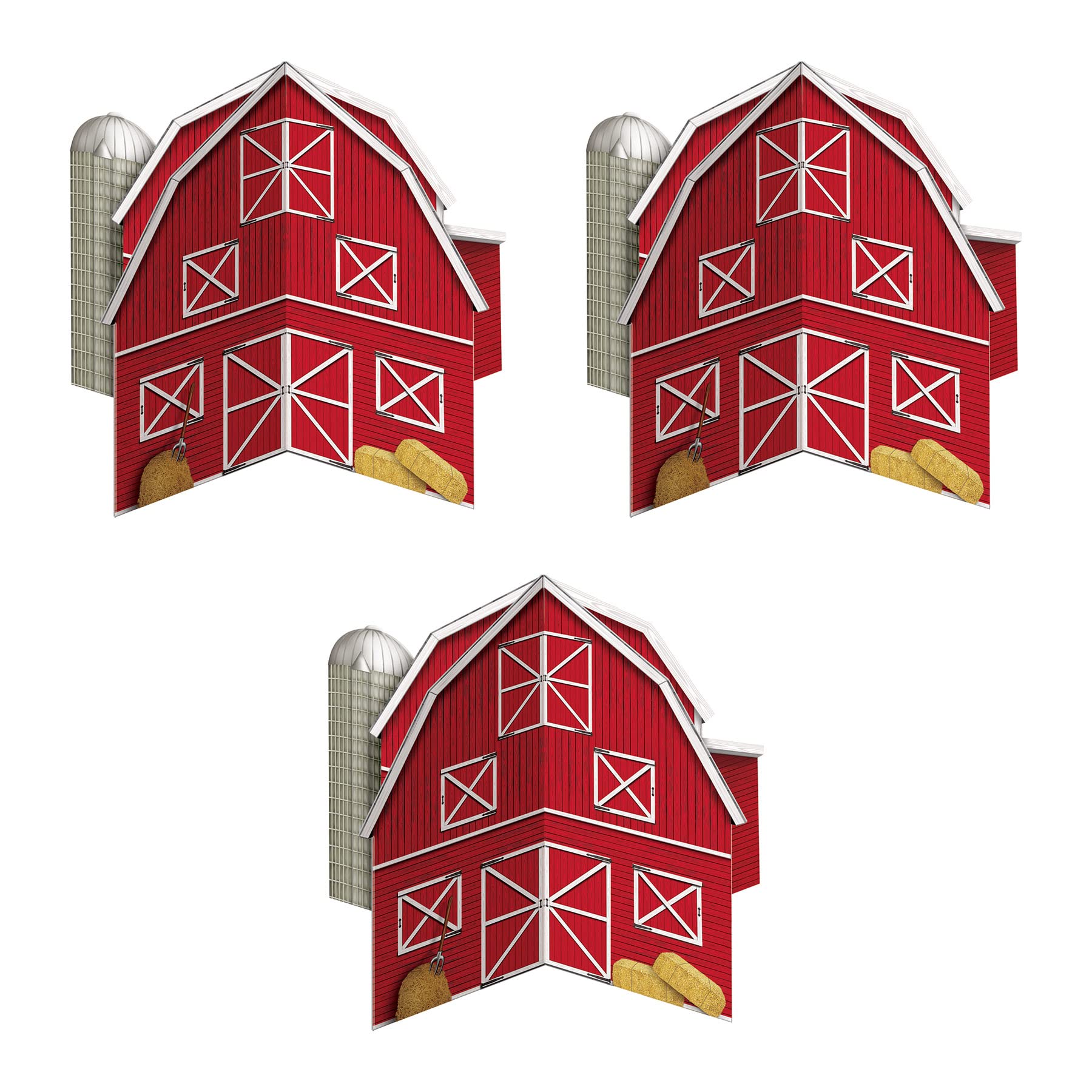 Amazon.com: Beistle 3-D Red Barn Centerpieces, 10" Tall, Set of 3 ...