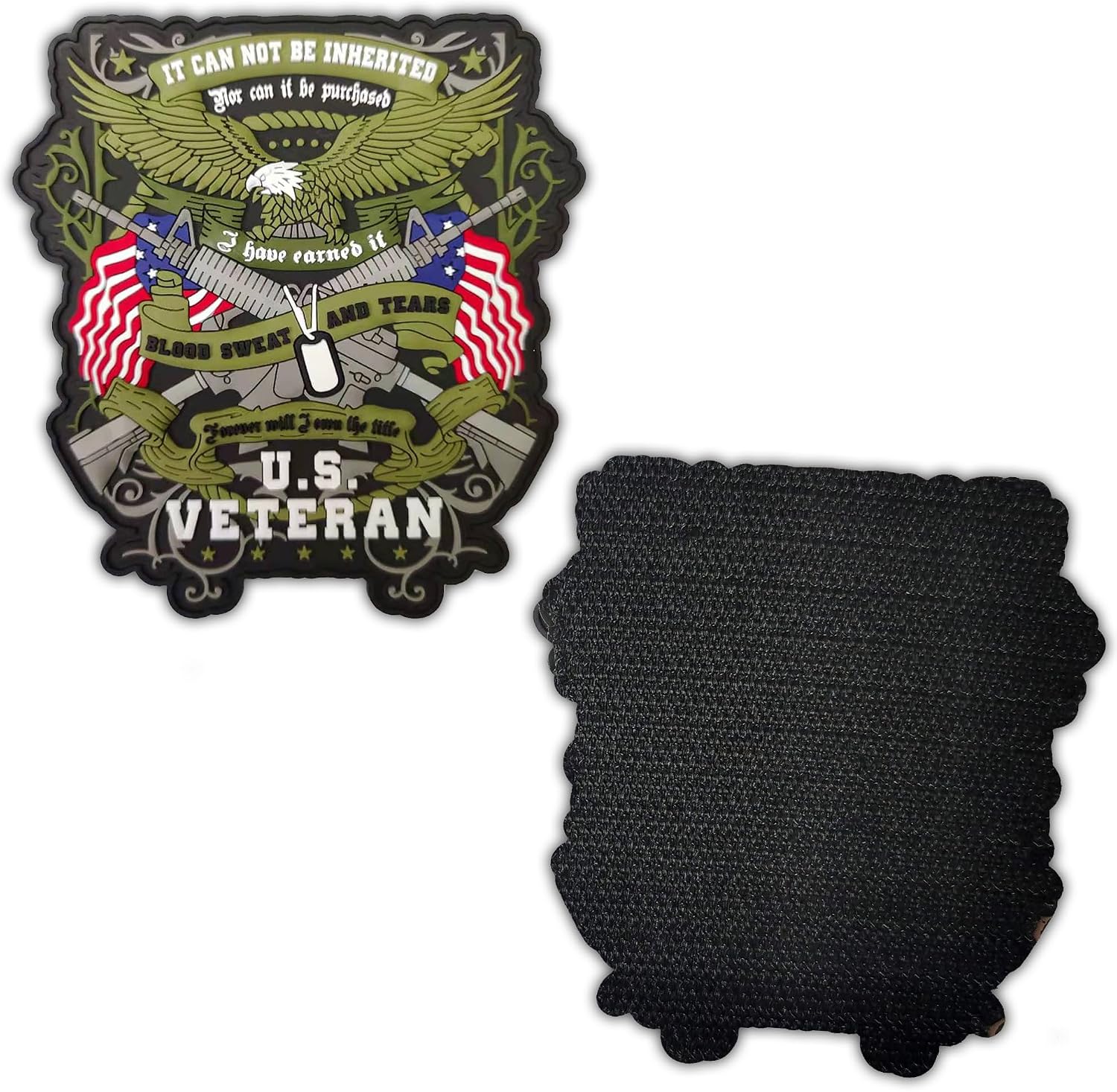 Amazon.com: US Veteran Blood Sweat Tears Patriotic Military Morale PVC ...