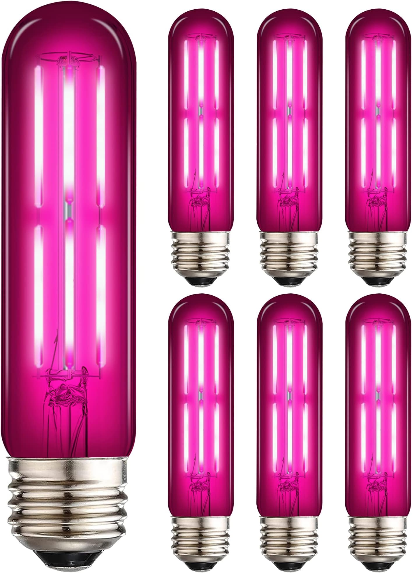 Leools Pink Light Bulb 6W (60W Equivalent) E26 Base Dimmable,T10 LED ...
