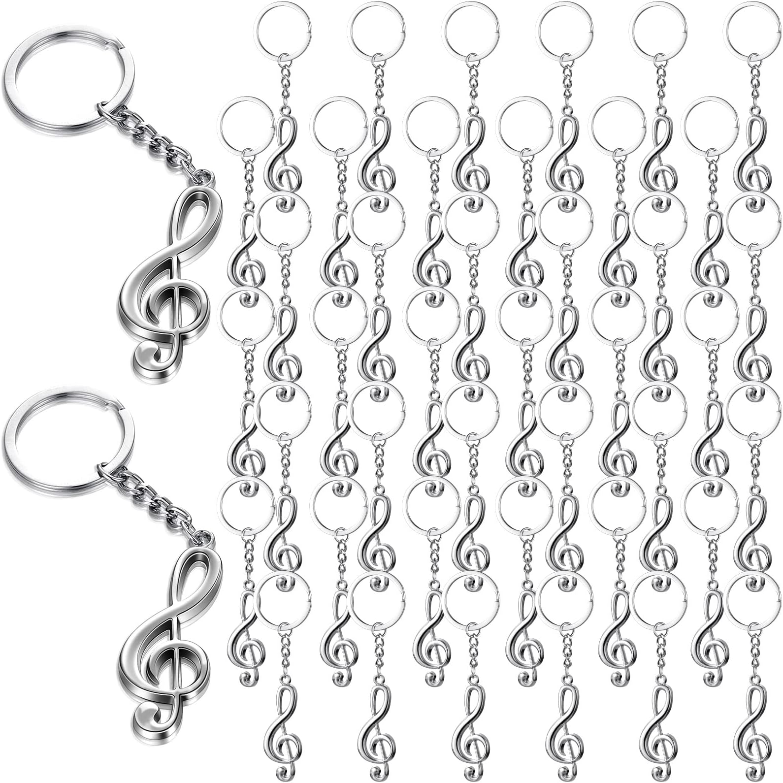 Amazon.com: SenseYo 10 Pcs Musical Note Key Chain Metal Music Symbol G ...