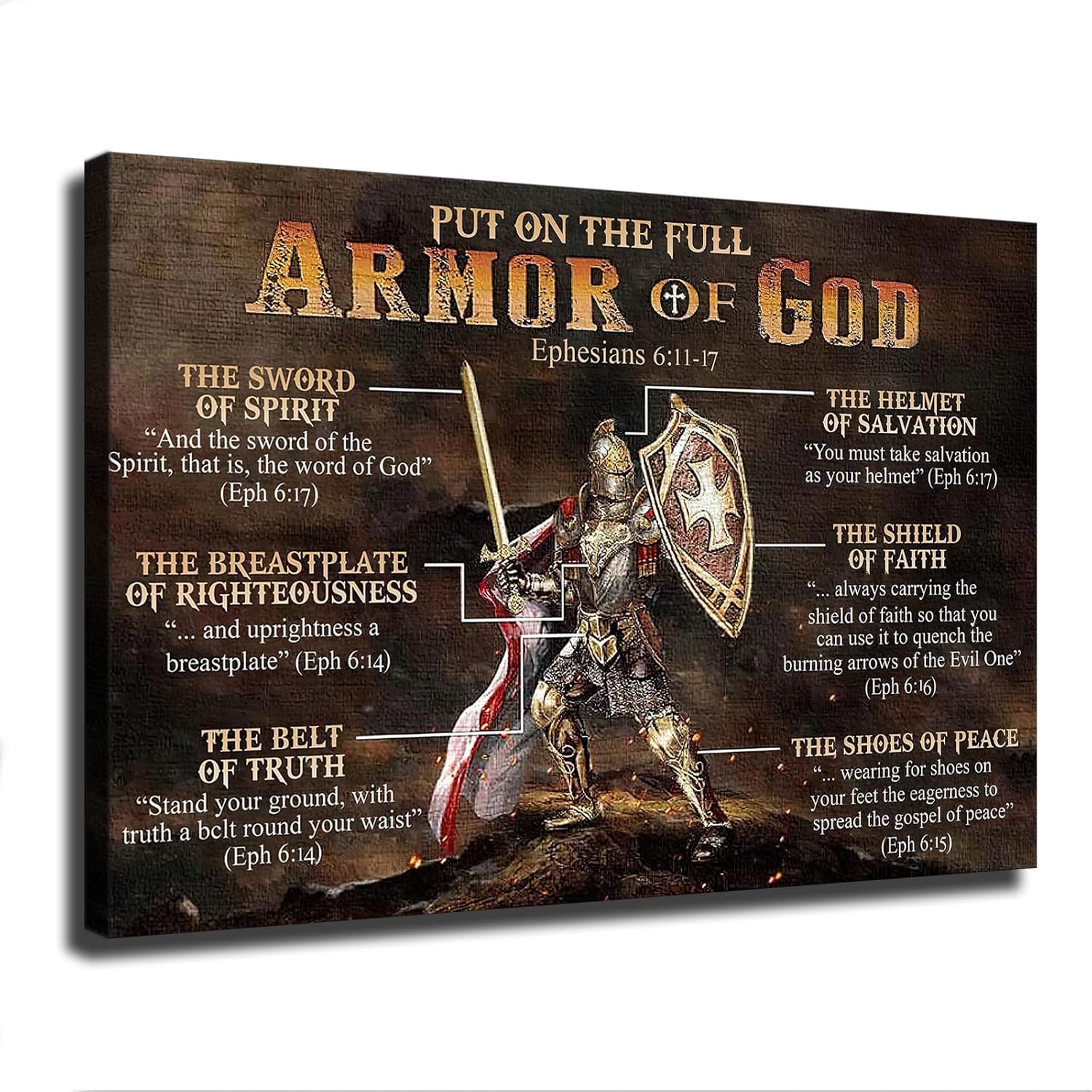Amazon.com: Armor of God Poster Wall Art for Women Men Put on The Full ...