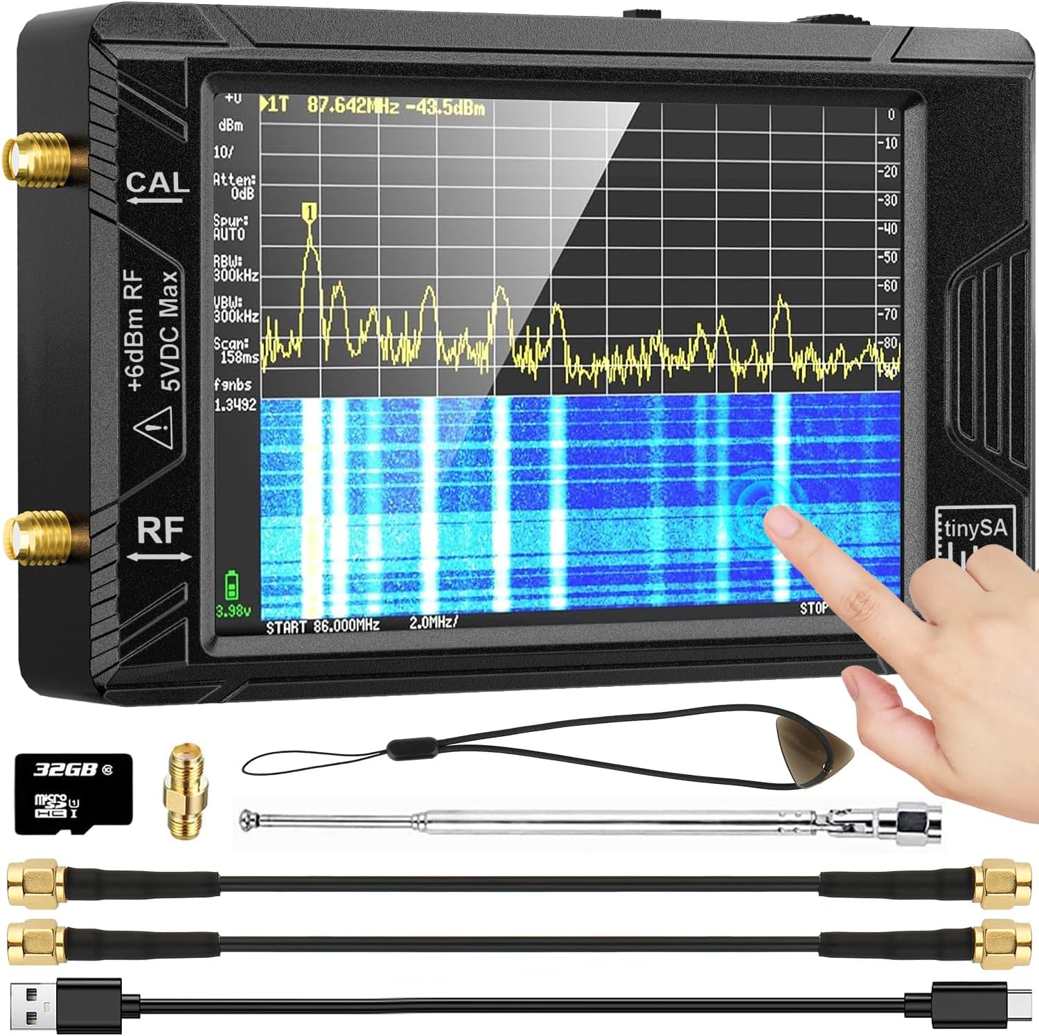 Amazon.com: TinySA Ultra Spectrum Analyzer 4.0 inch, Camii 100kHz-5 ...