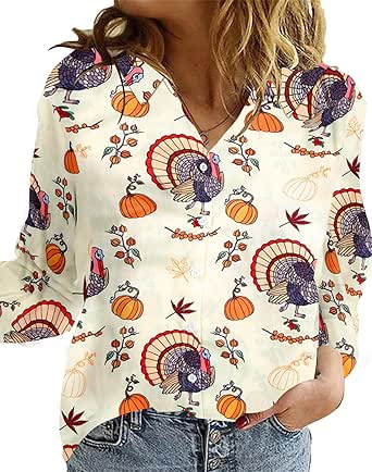 Amazon.com: Thanksgiving Turkey Shirt Women Thanksful Pumpkin Graphics ...