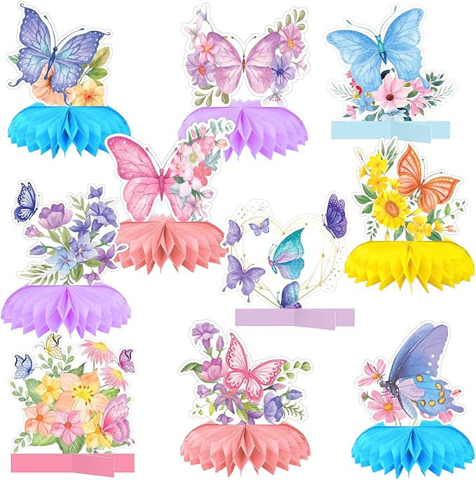 Amazon.com: Honeycomb Butterfly Centerpieces for Tables Butterfly Birthday Party Decorations ...