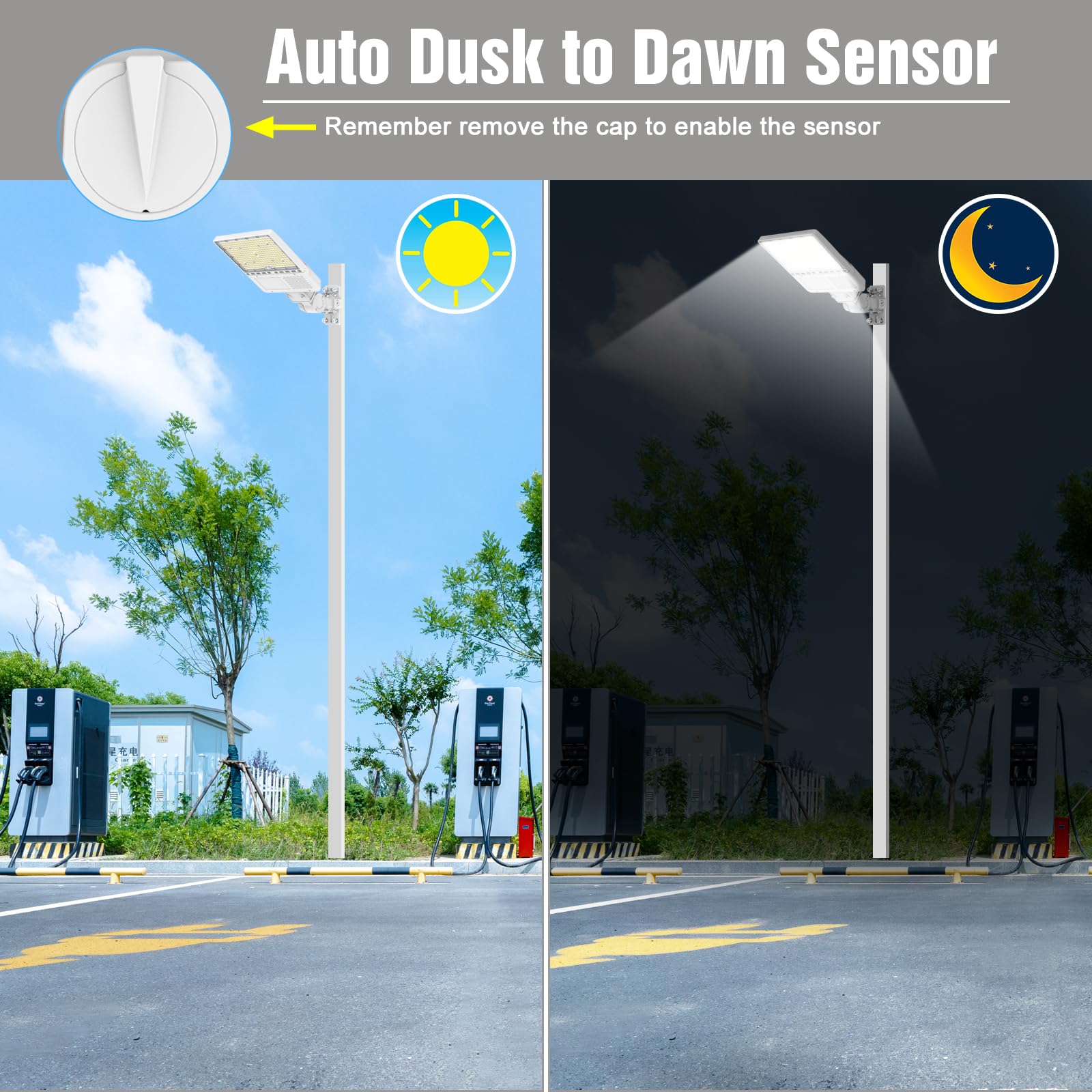 Parking Lot Light Pole Fiber