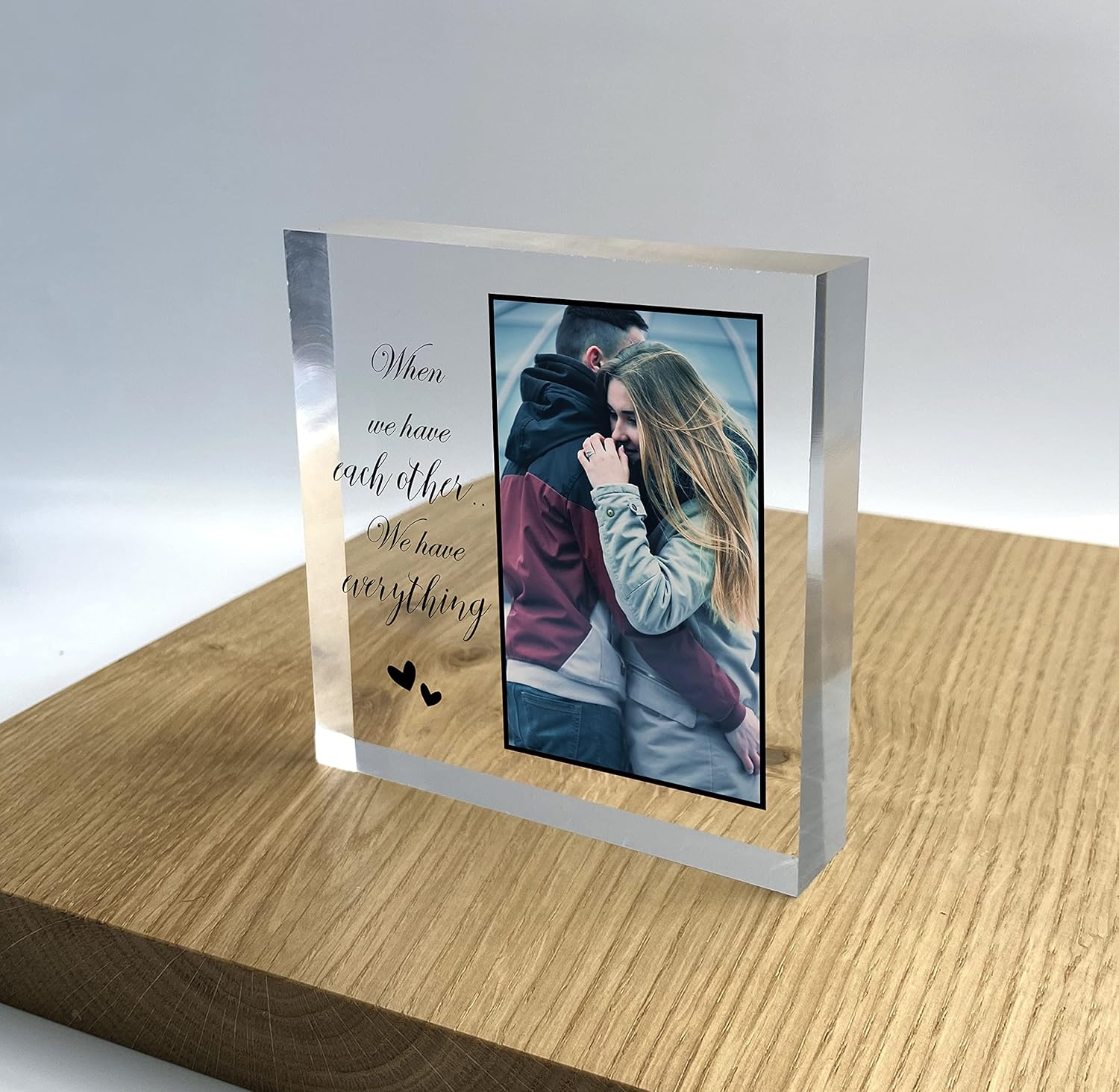 Personalised Custom Acrylic Block Plaque Photo Text 3D Effect ...