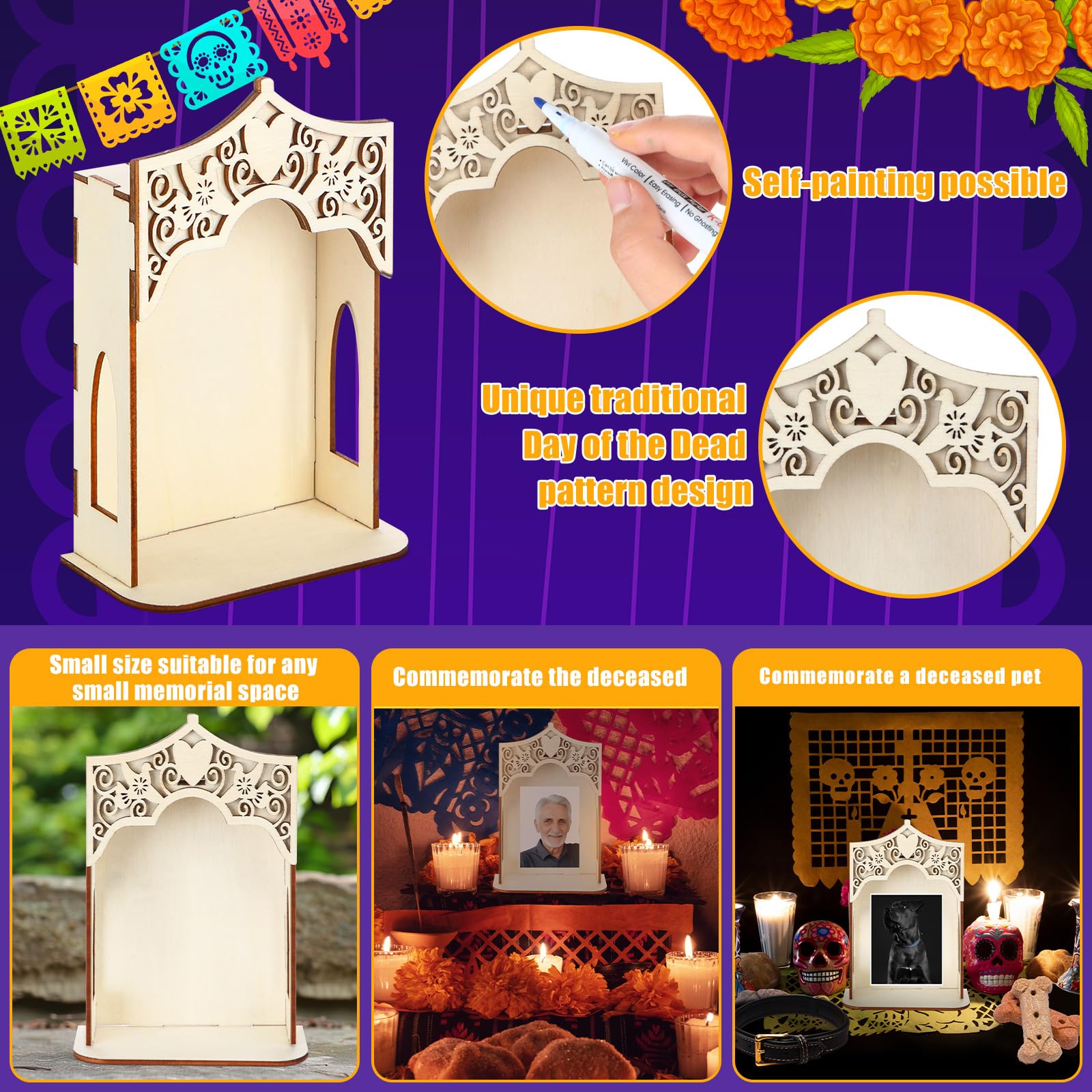 Snapklik.com : Qunclay 1 Pcs Dia De Los Muertos Altar Ofrenda Box ...