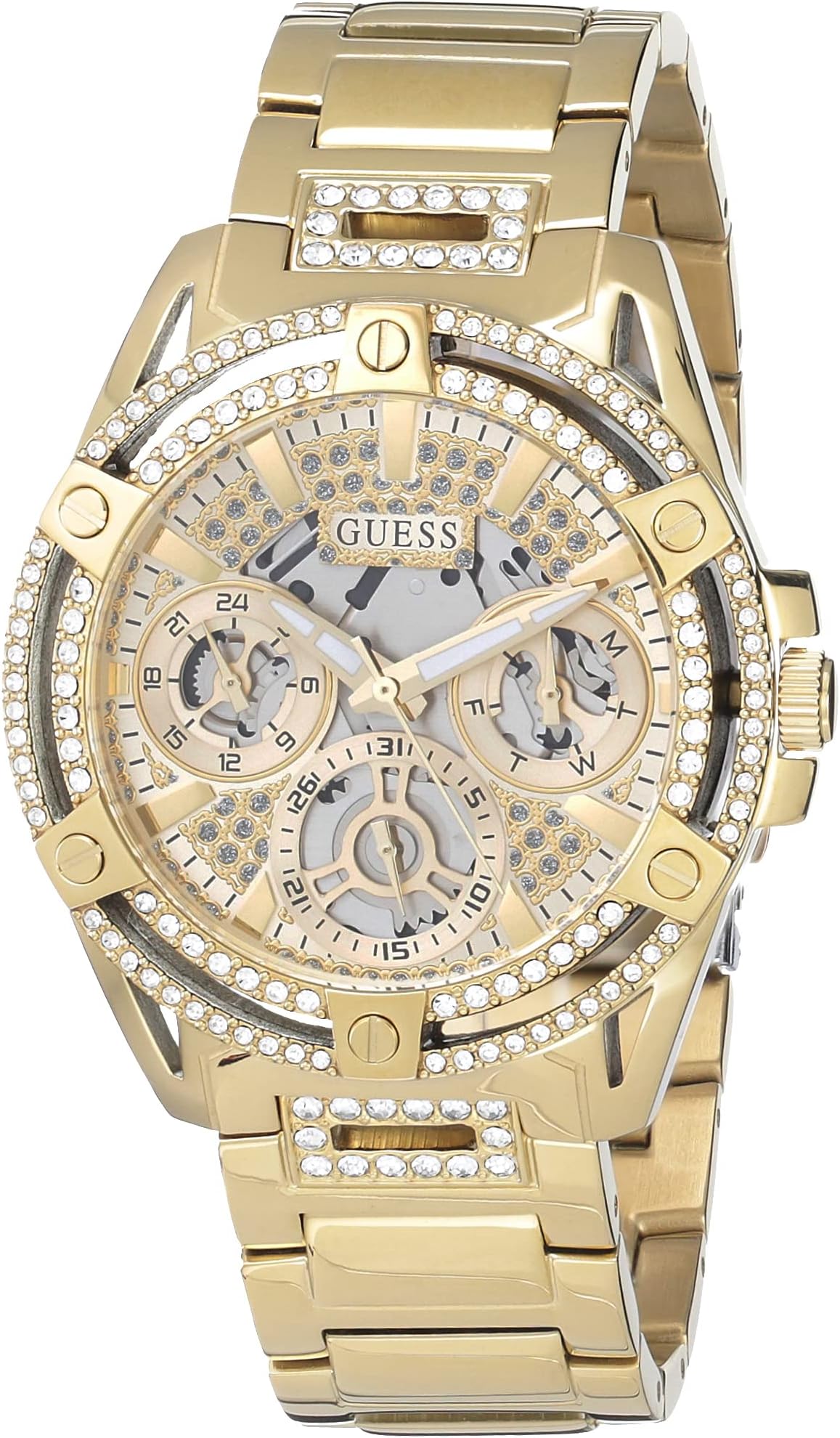 GUESS Stainless Steel Analog Beige Dial Women's Watch-Gw0464L2 : Amazon ...