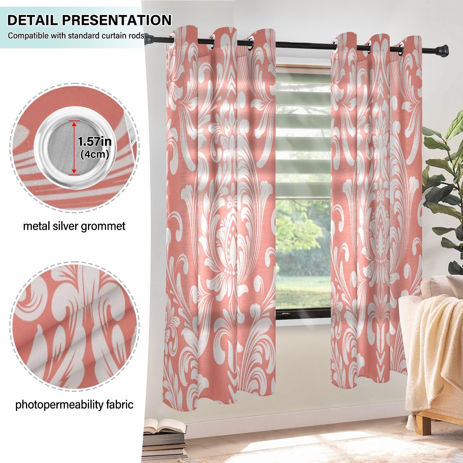 Coral Damask Curtains Damask Curtains & Paisley Drapes Online | The