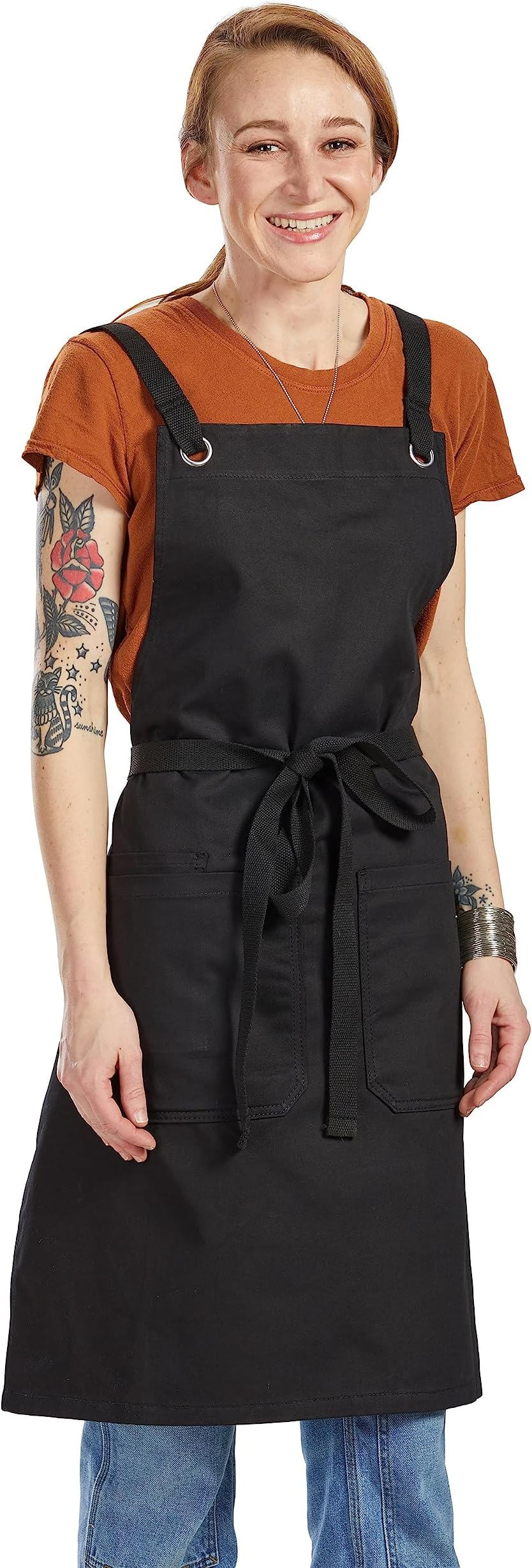 Amazon.com: Caldo Crossback Kitchen Apron for Cooking (Black): Home ...