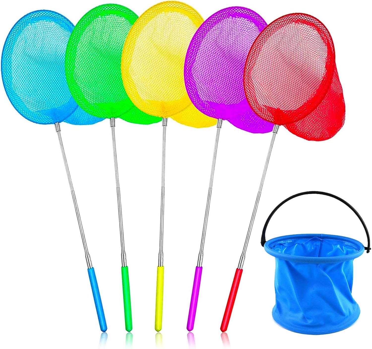 5PCS Kids Telescopic Butterfly Nets Fishing Nets Extendable Bugs ...