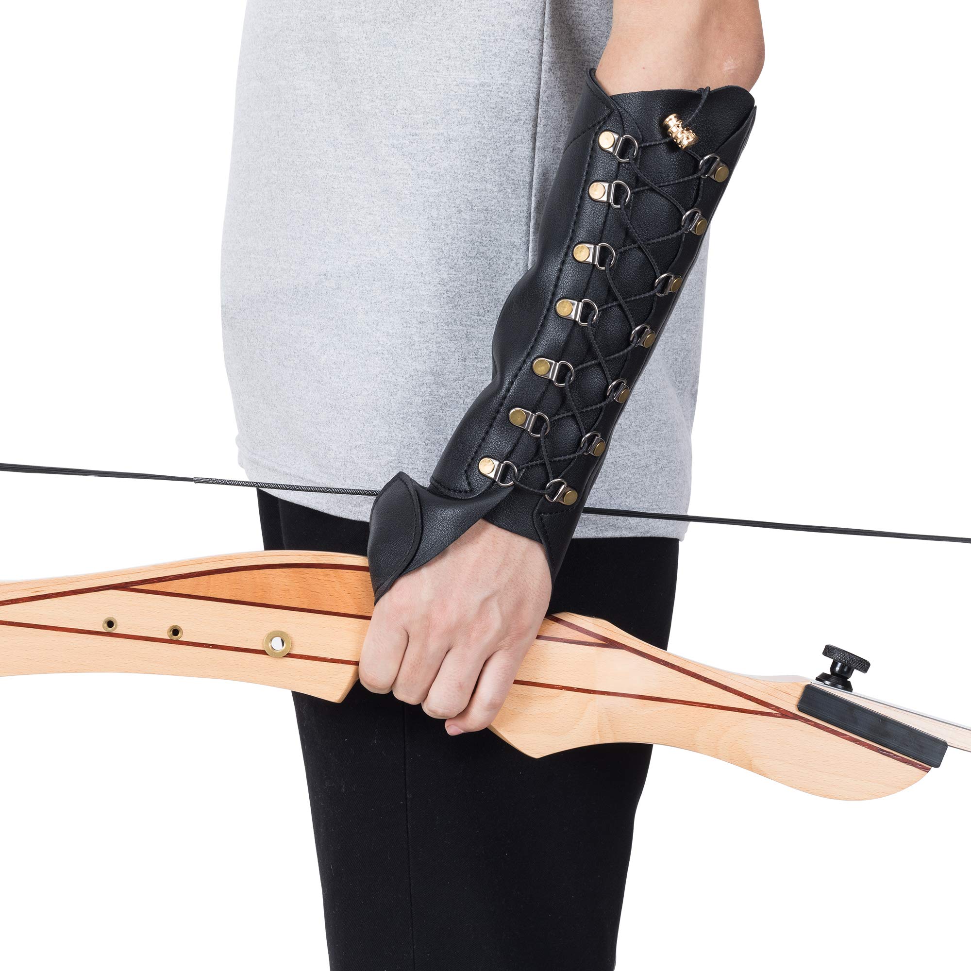 Bow And Arrow Hand Guard Archery Arm Guard + 3 Finger Glove Protective