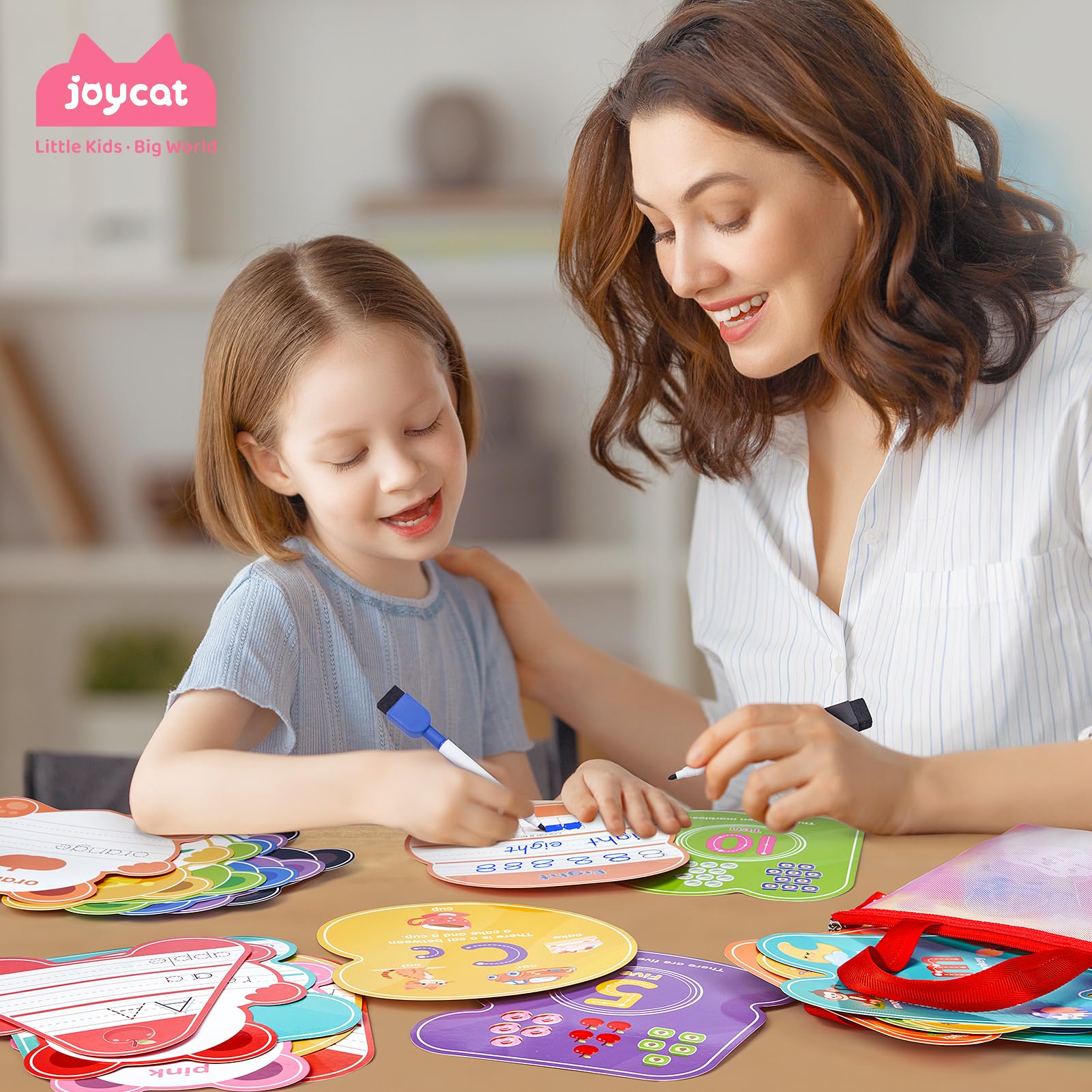 Snapklik.com : 44 Pack Dry Erase Alphabet And Number Flash Cards, Write ...