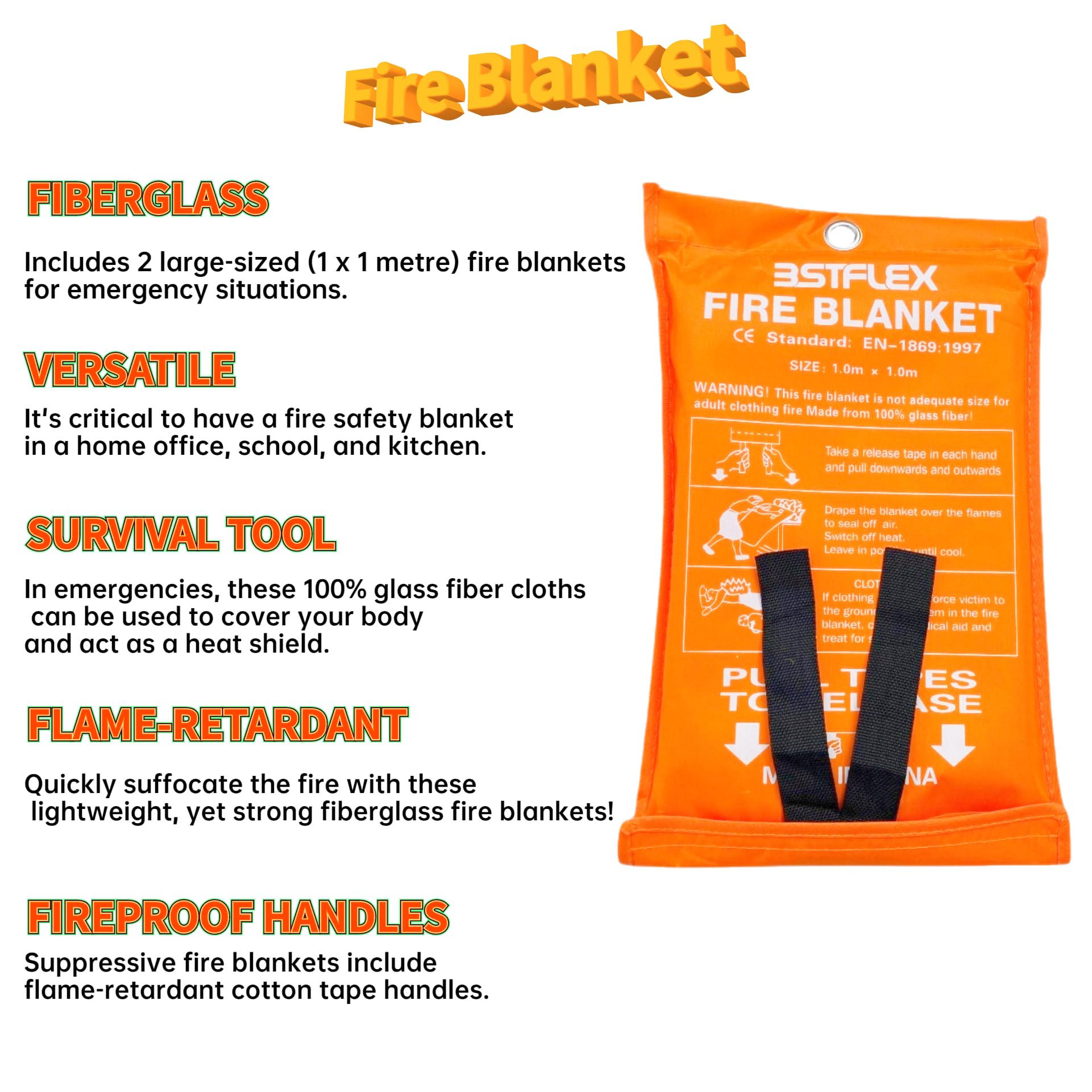 Snapklik.com : Fire Blanket Kitchen, Fire Blanket Emergency, Emergency ...