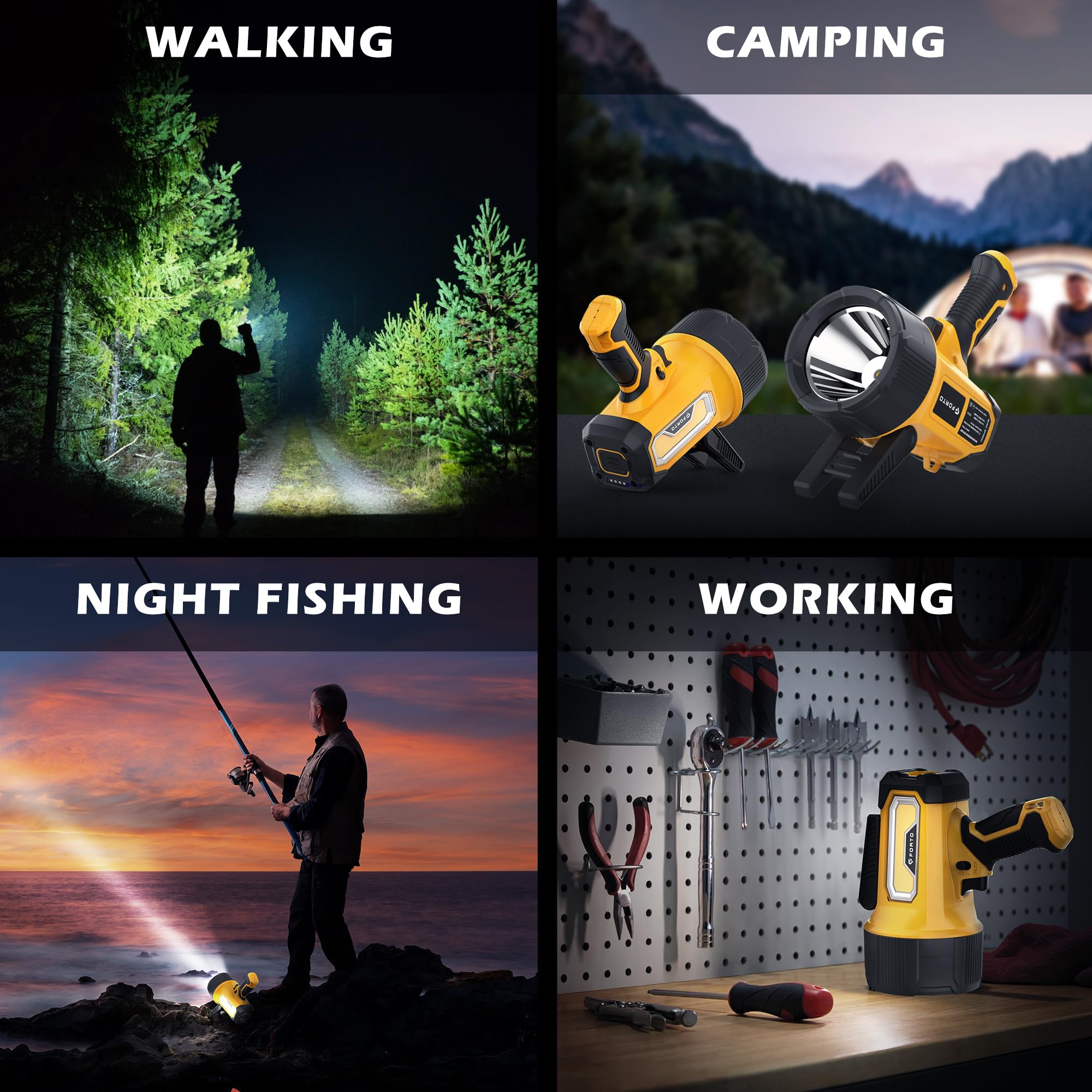 2000 Lumens Waterproof Outdoor Spotlights Solar Powered Street Lights