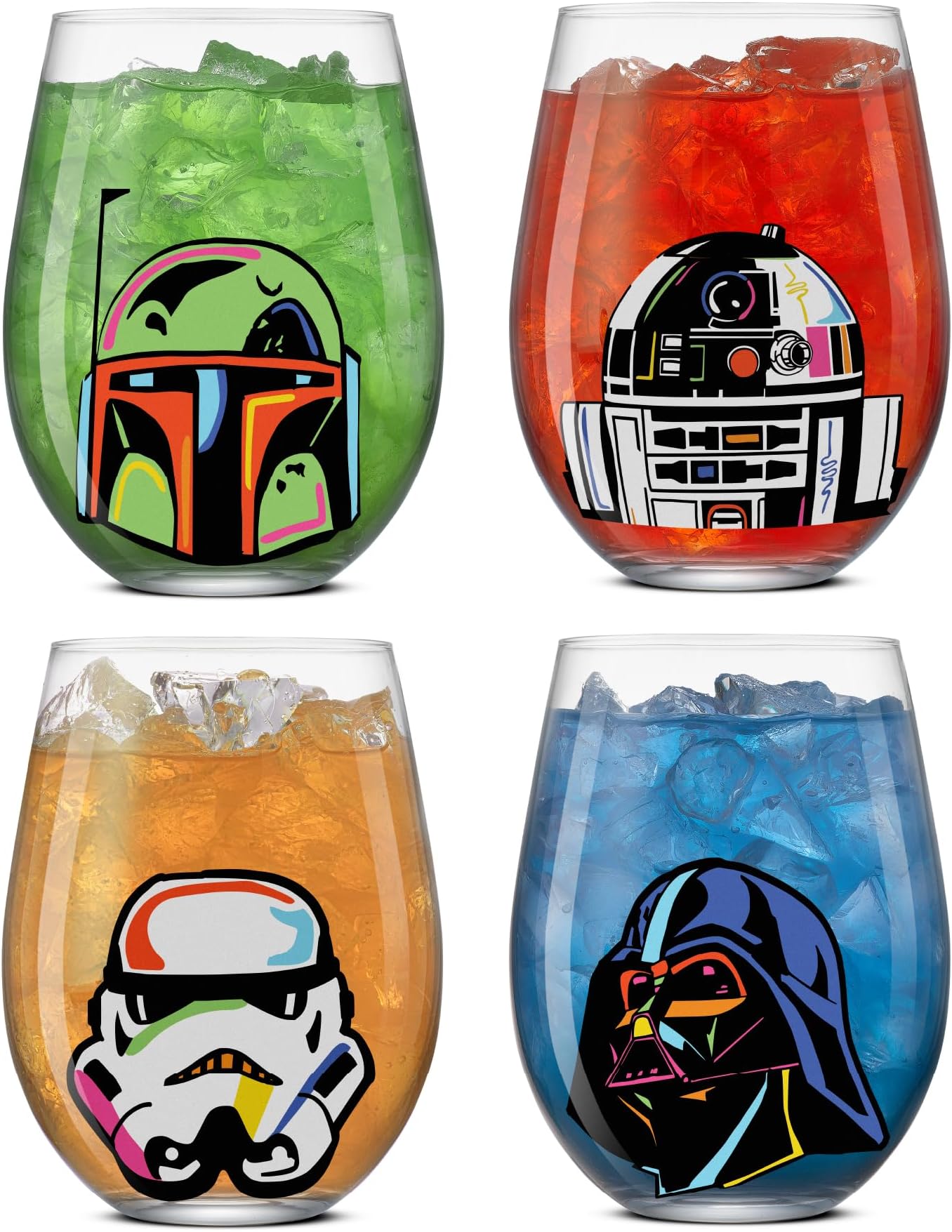 Amazon.com | JoyJolt Star Wars The Mandalorians Short Drinking Glasses ...