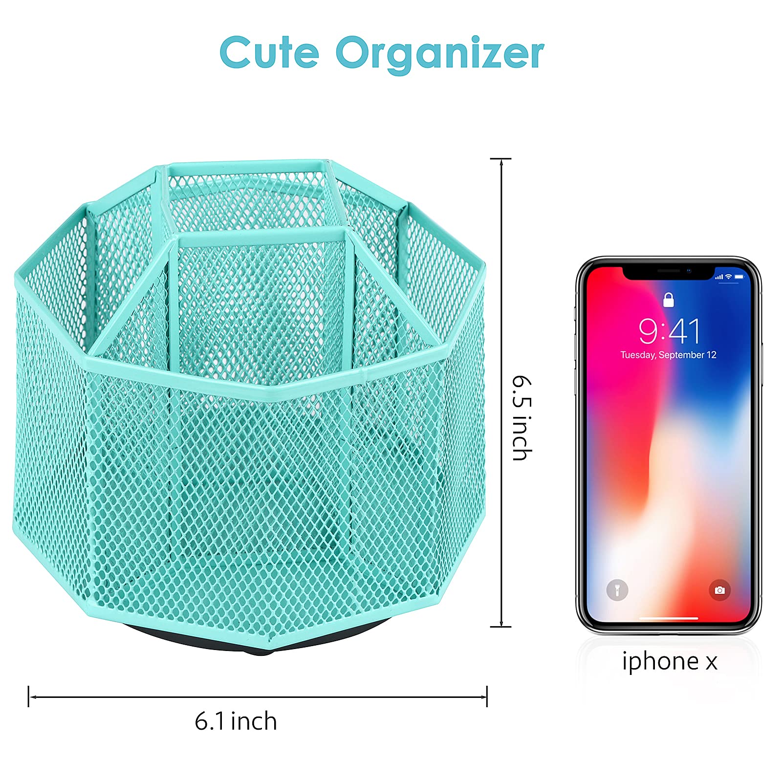 Snapklik.com : Teal Desk Organizer, Desktop Supplies And Accessories ...