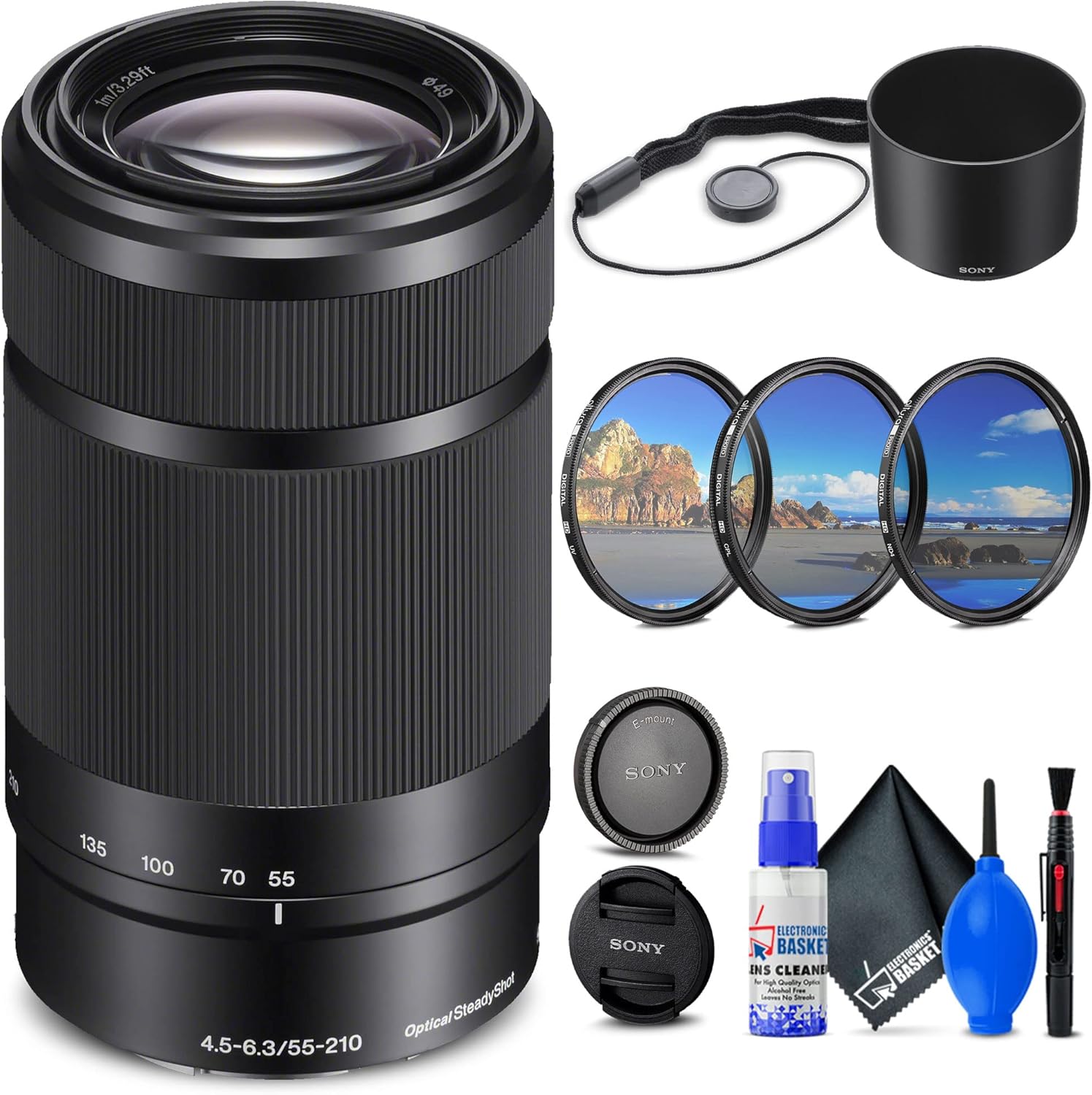 Amazon.com : Sony E 55-210mm f/4.5-6.3 OSS Lens (Black) (SEL55210/B ...