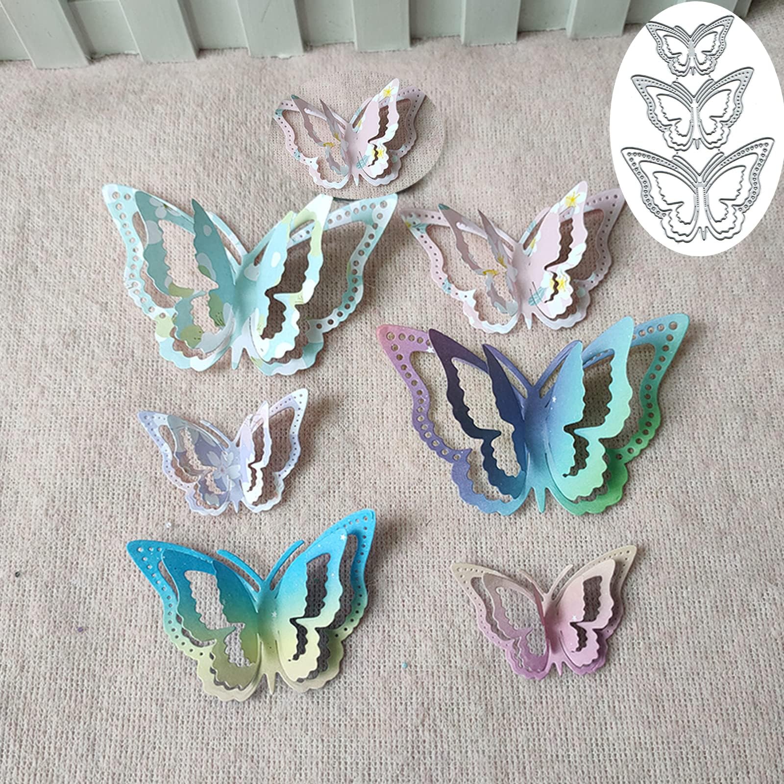 Amazon.com : Butterfly Background Metal Die Cuts,Net Butterfly Square ...