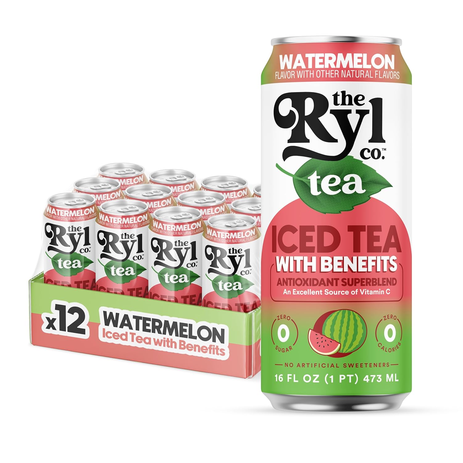 Amazon.com : Ryl Iced Tea, Watermelon, Antioxidant Superblend, Zero Sugar, Low Carb, Zero ...