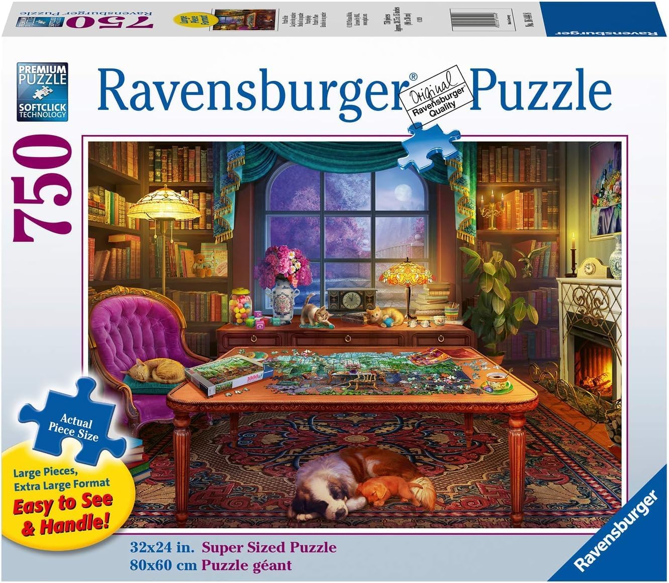 Amazon.com: Ravensburger Cozy Series: Puzzler's Place | 750 Piece Large ...