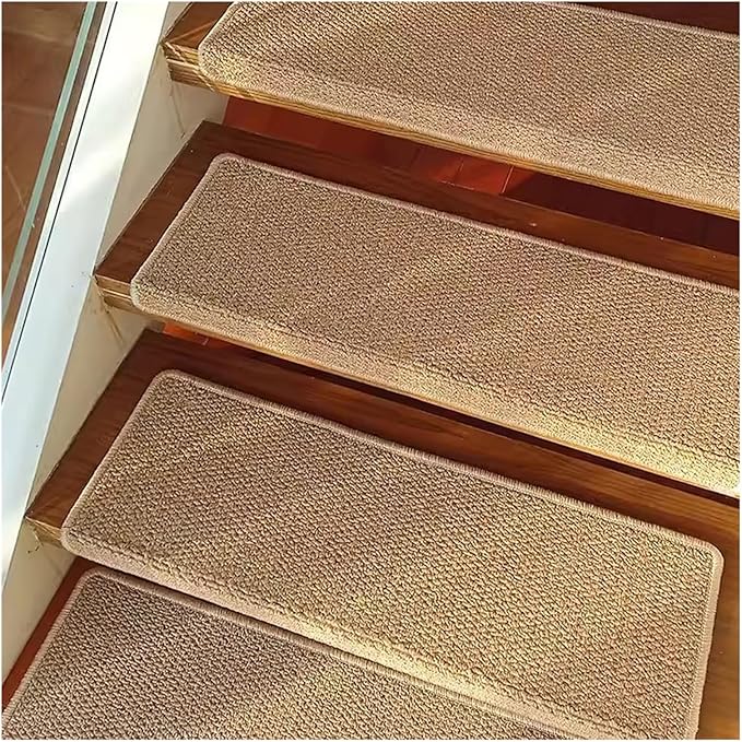 Amazon.com: Self Adhesive Stair Treads Sisal Bullnose Carpet Runner for ...