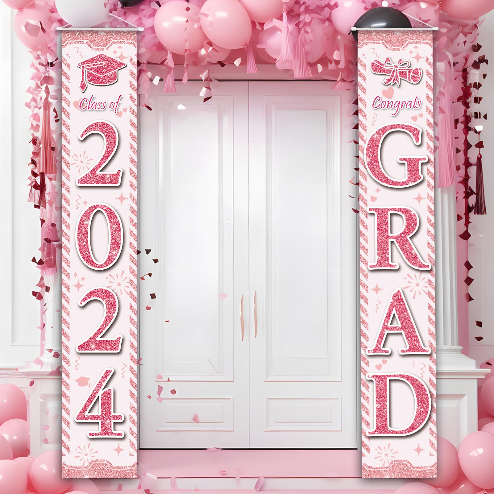 Amazon.com: Graduation Decorations 2024 Graduation Banners Porch Door ...