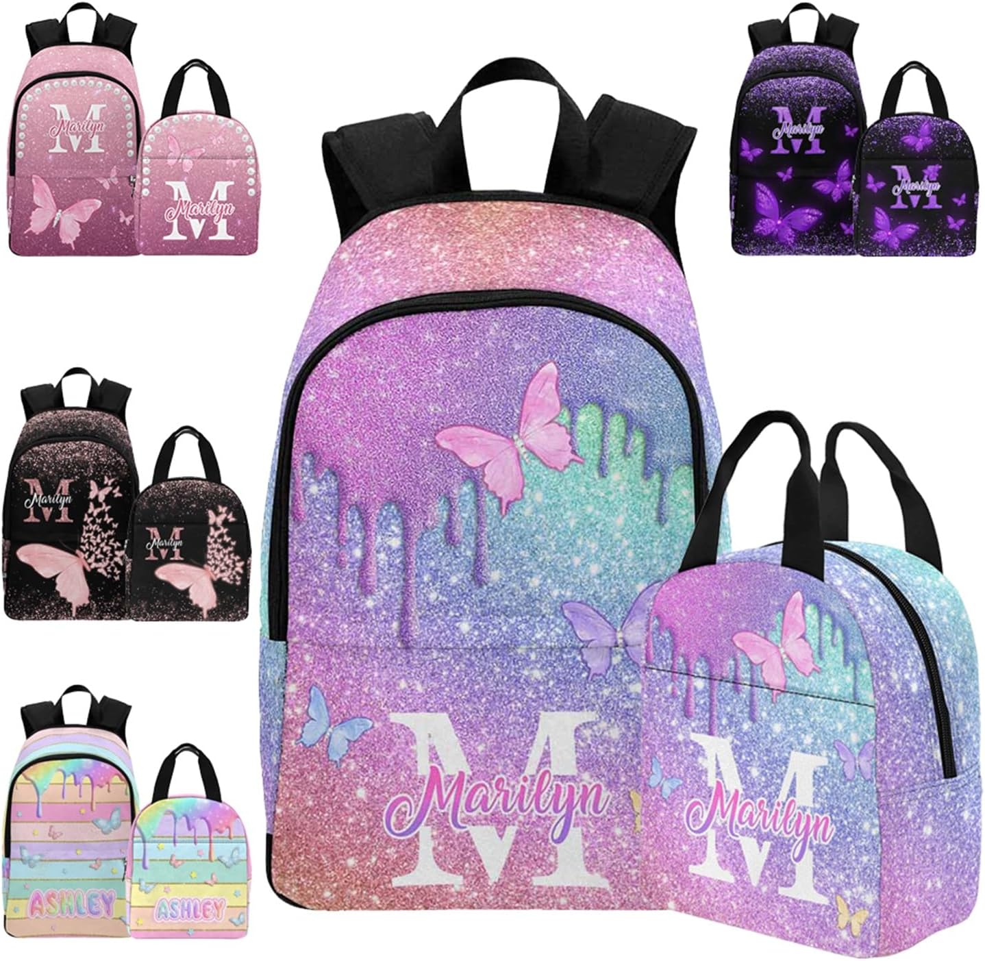 Amazon.com | VPrtious Personalized Butterfly Backpack for Kids, Custom ...