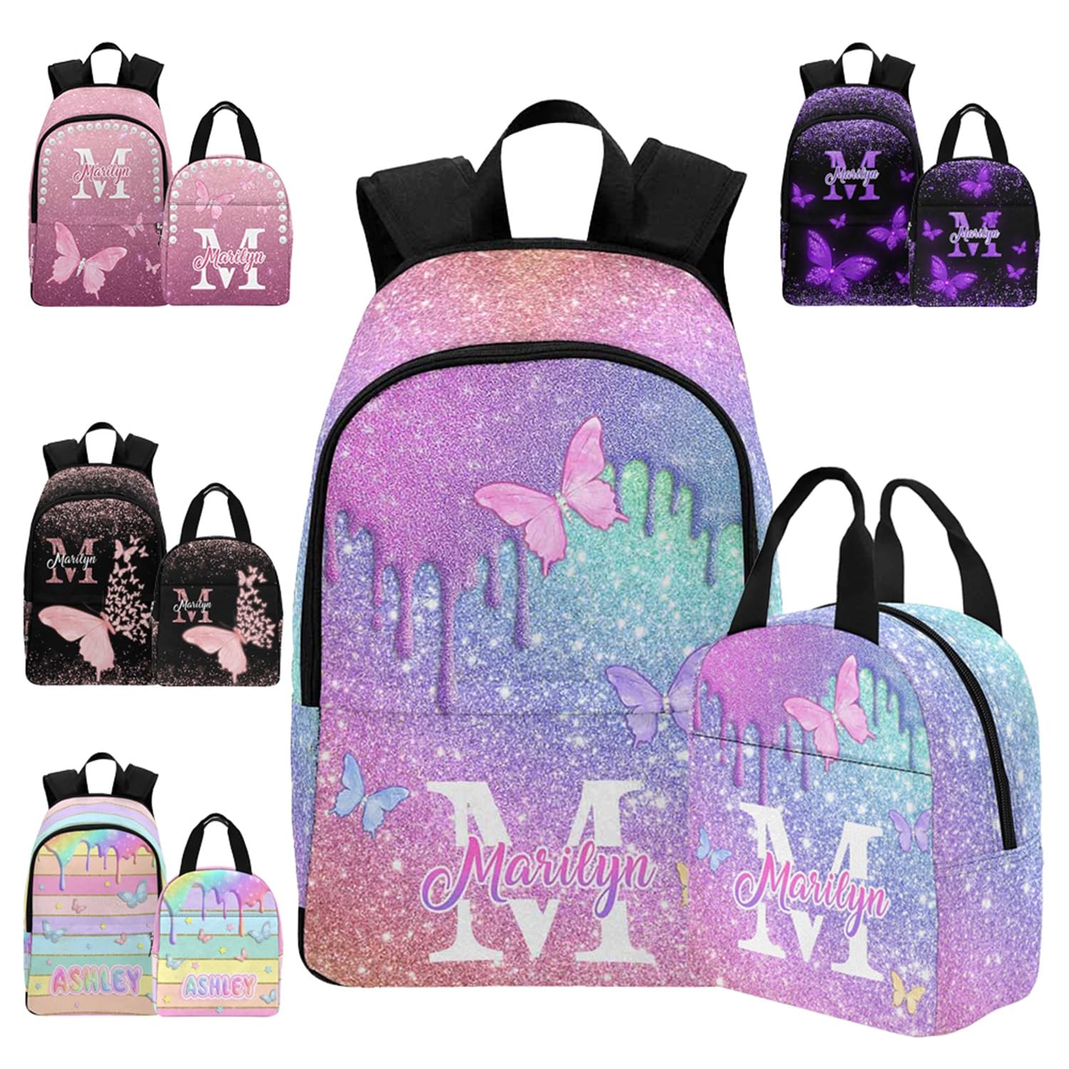 Amazon.com | VPrtious Personalized Butterfly Backpack for Kids, Custom ...