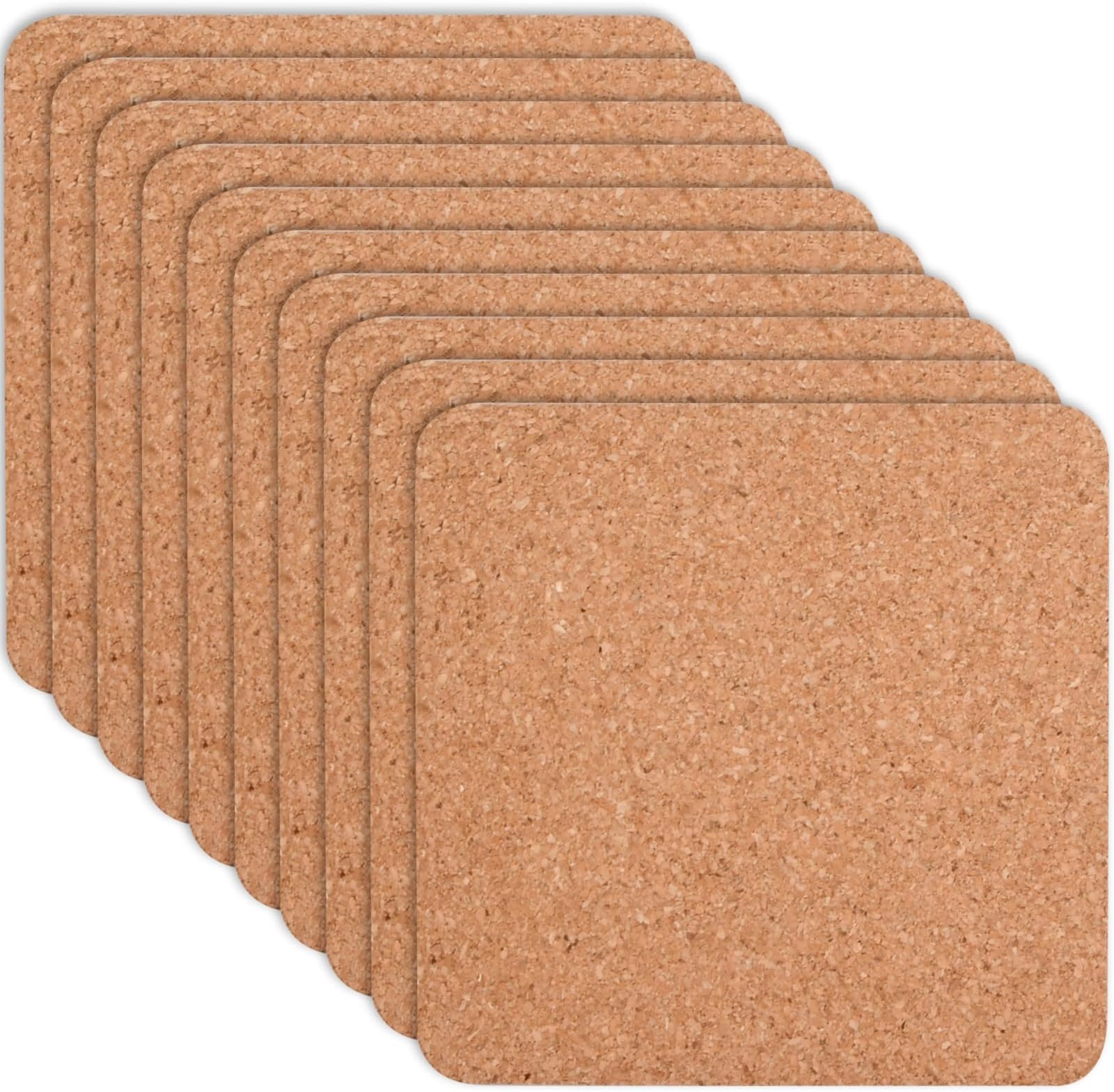 20 Pieces 5 mm Thick Wooden Cork Coasters Absorbent Square Cork Drink ...