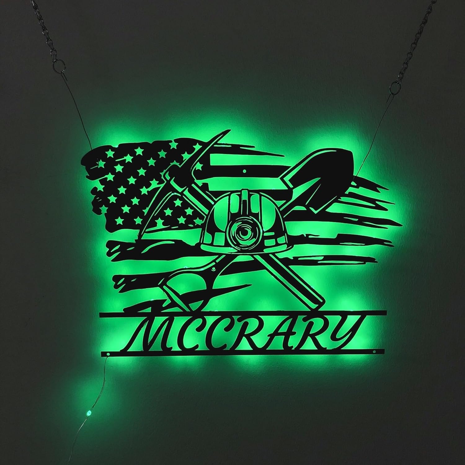 Amazon.com : Newseven Metal Sign With Led Light, Personalized Miner ...