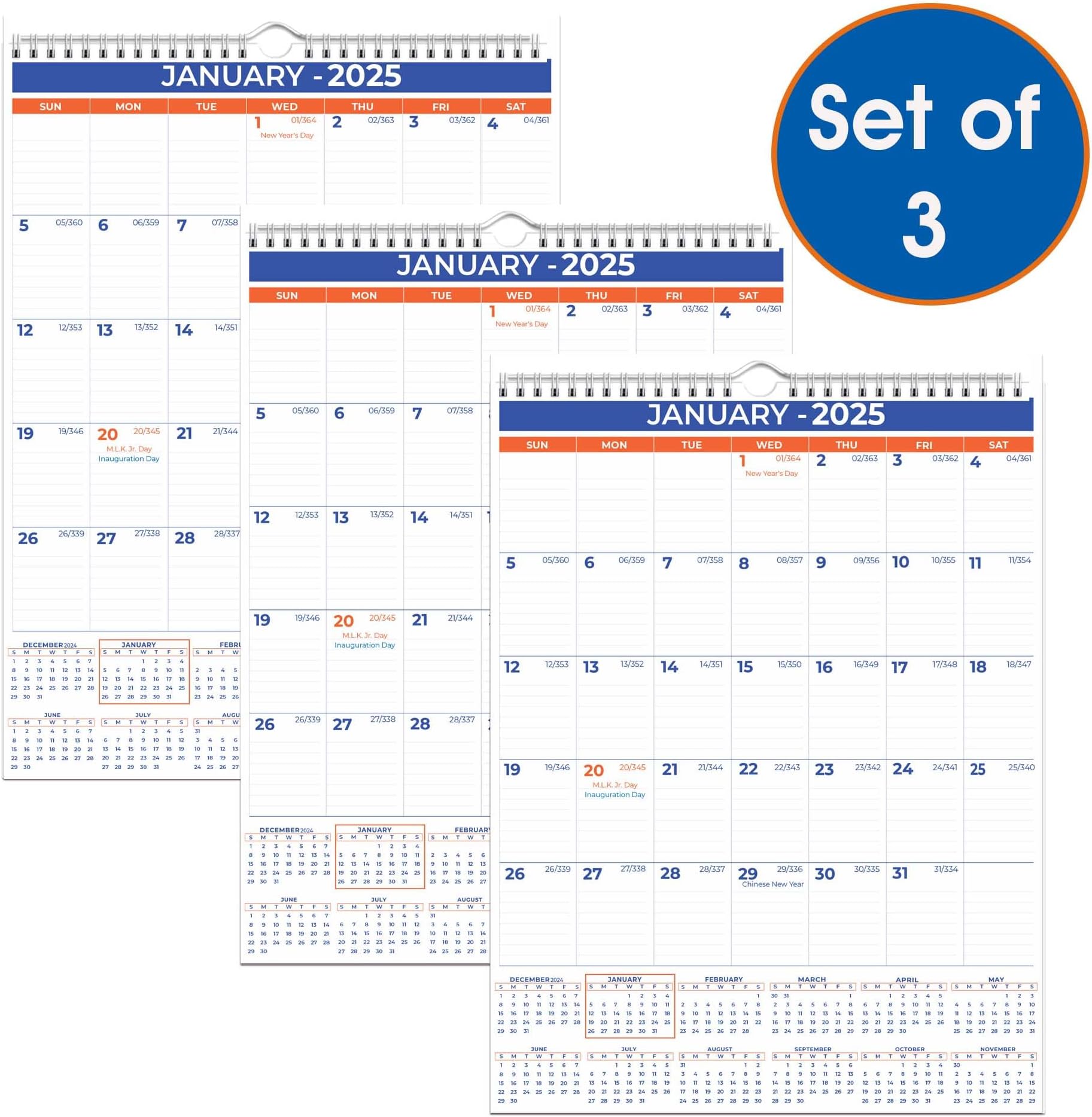 Amazon.com: Sousuhe Wall Calendar 2024-14" X 26", 12 Monthly Calendar ...