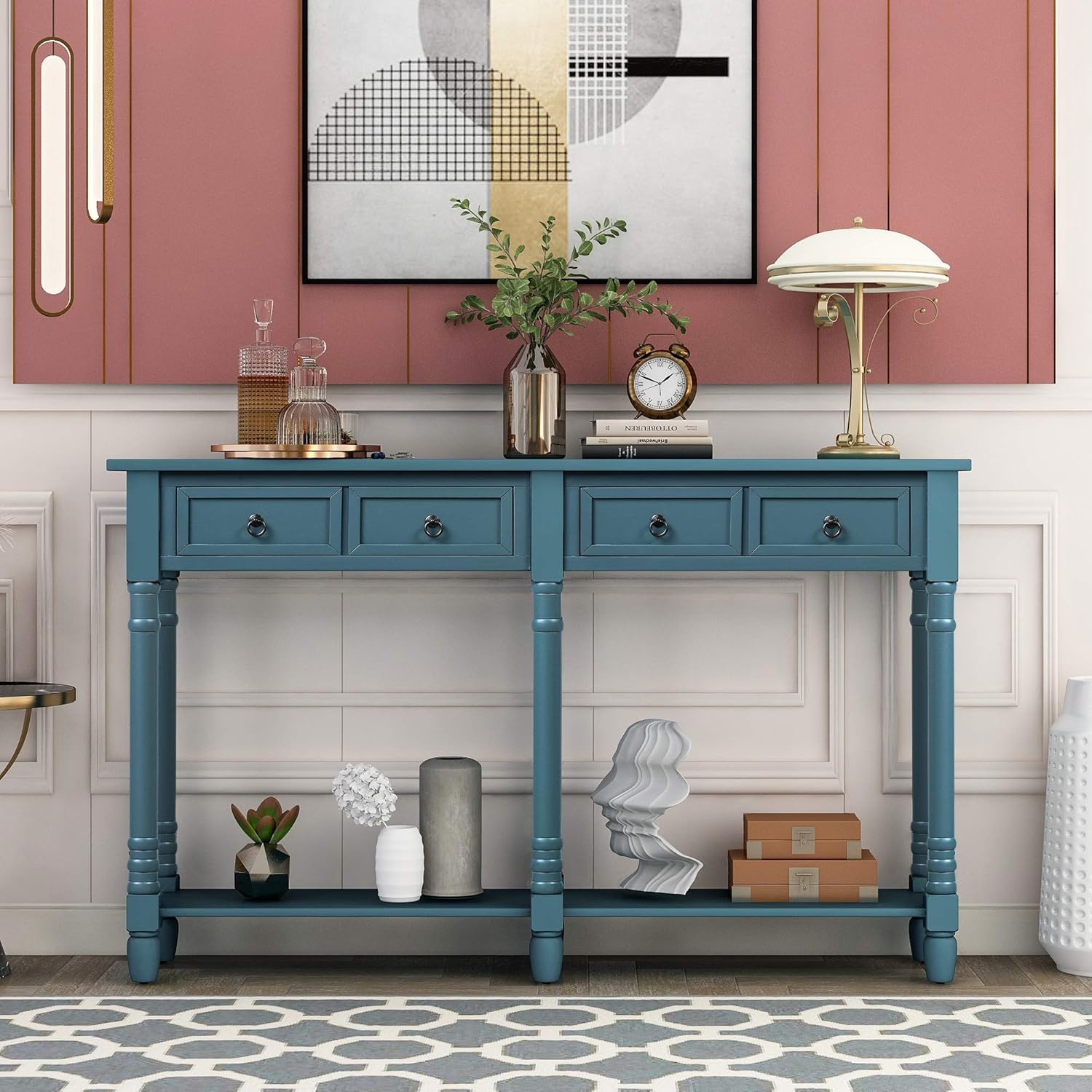 Amazon.com: Merax (Antique Navy Classic Long Narrow Console Table for ...