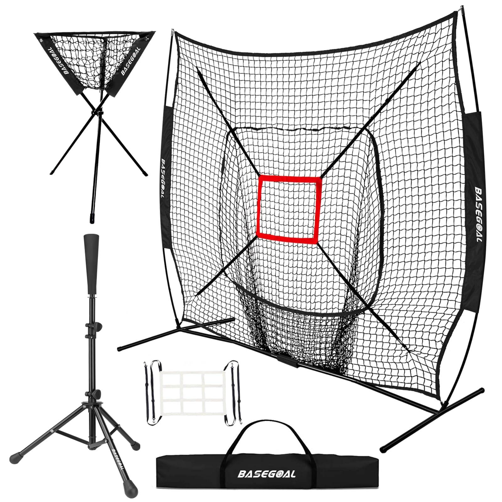 BaseGoal 7'×7' Baseball Softball Practice Net,Baseball Backstop,with ...