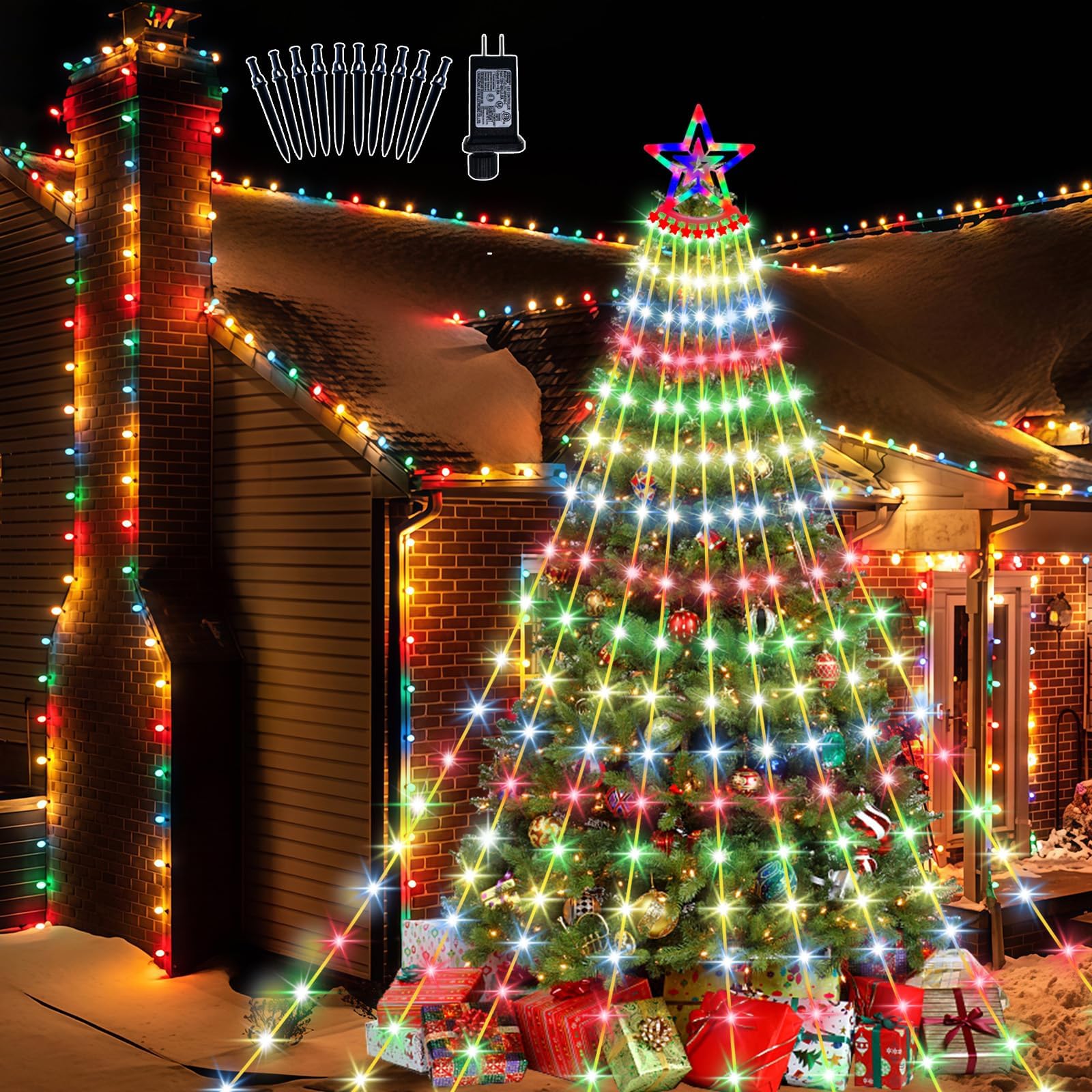 Amazon.com : Baquler 3 Pcs Christmas Decorations Star String Lights 3 ...