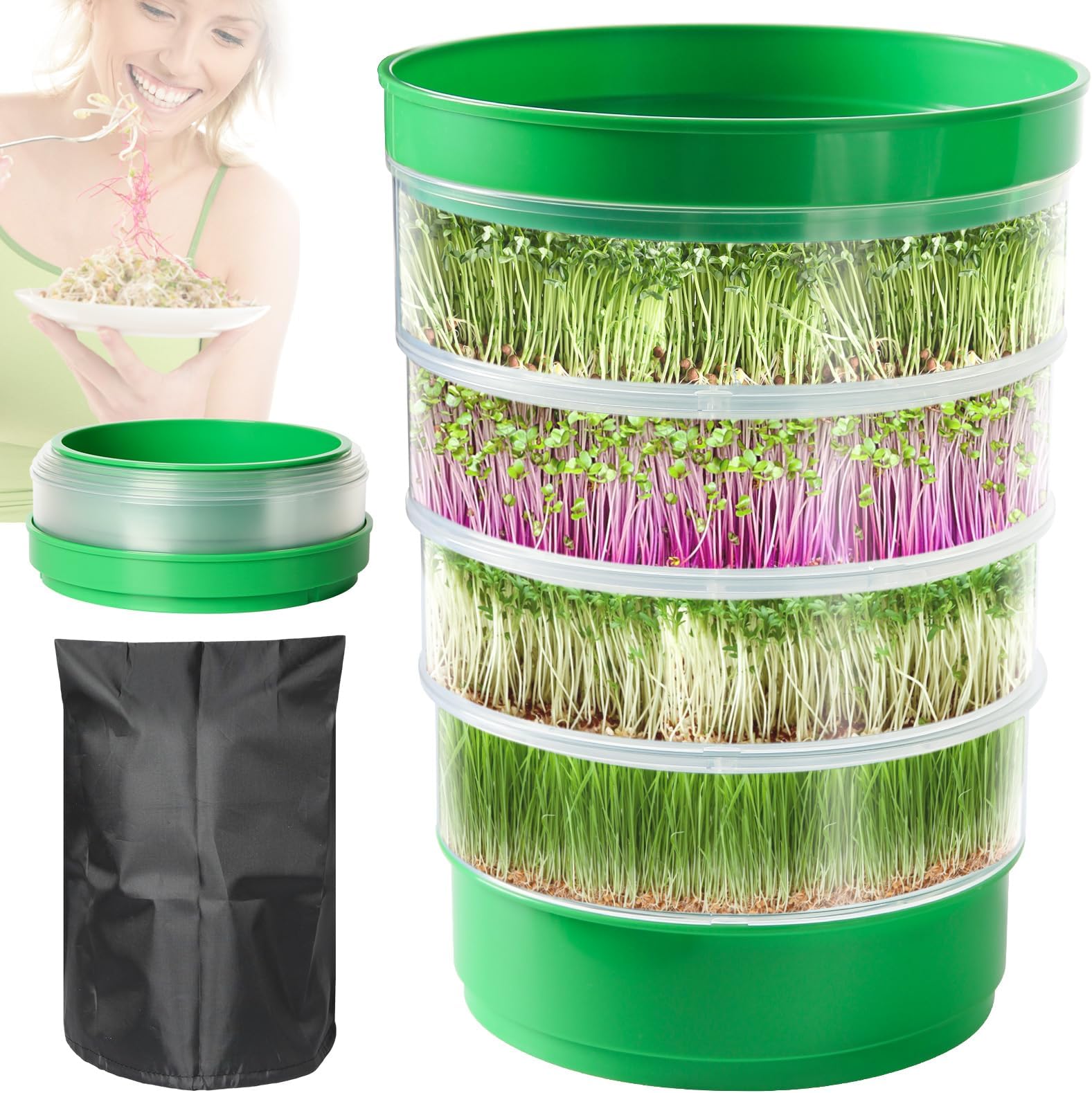 Amazon.com : KITCHEN CROP VKP Brands 4-Tray Sprouter : Patio, Lawn & Garden