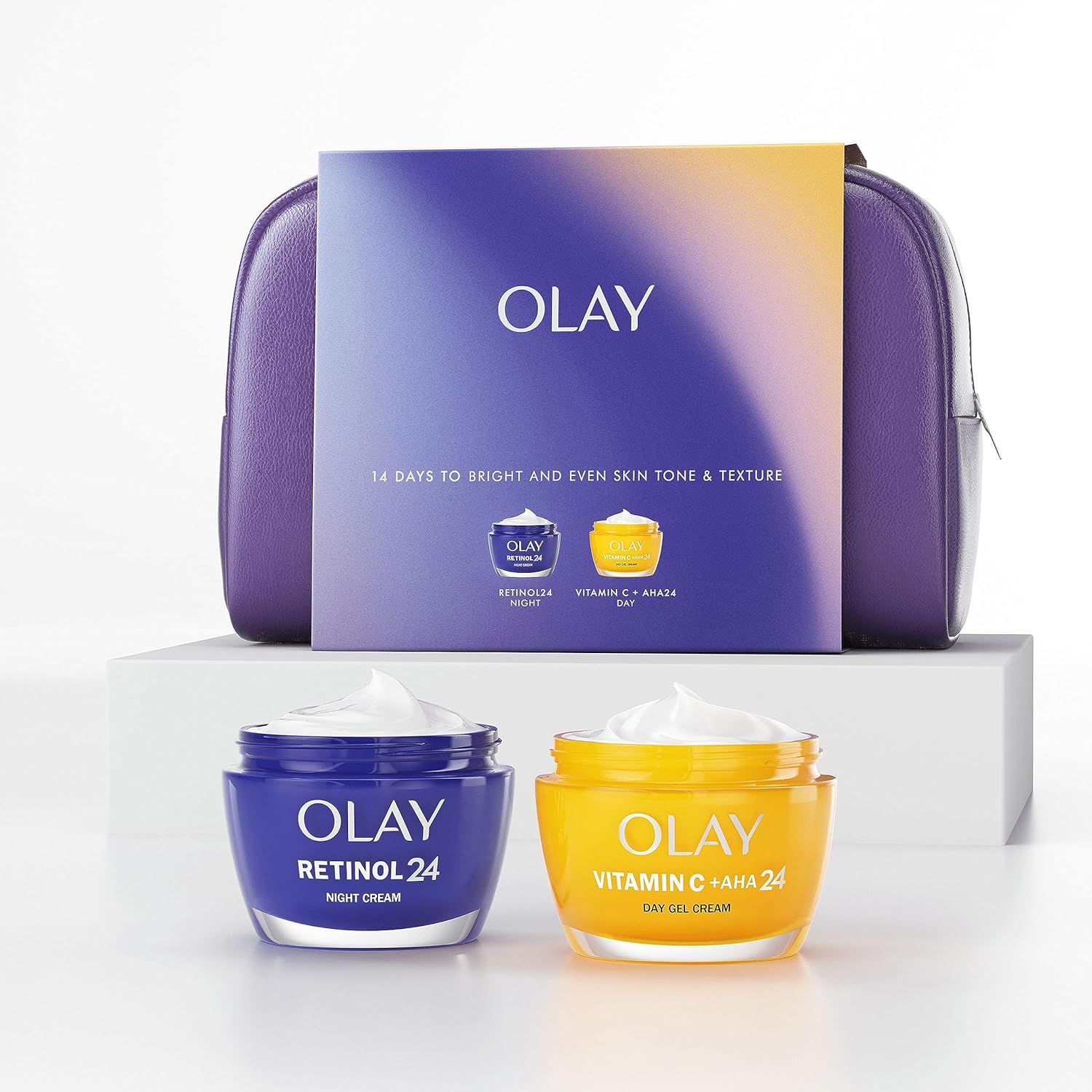 Olay Skincare Gift Set: Vitamin C Face Moisturiser + Retinol 24 Night ...