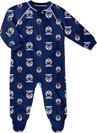 Amazon.com: Newborn Edmonton Oilers Logo Print Raglan Romper - Size 6-9 ...