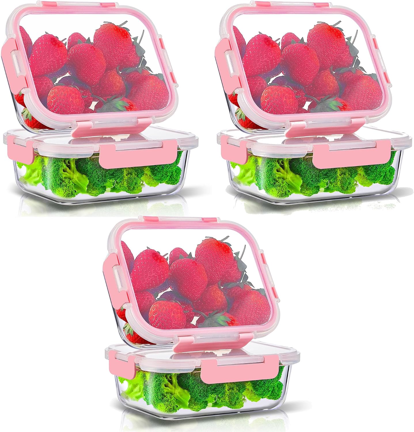 Amazon.com: Homhut Glass Food Storage Containers with Lids 6 Packs 36 ...
