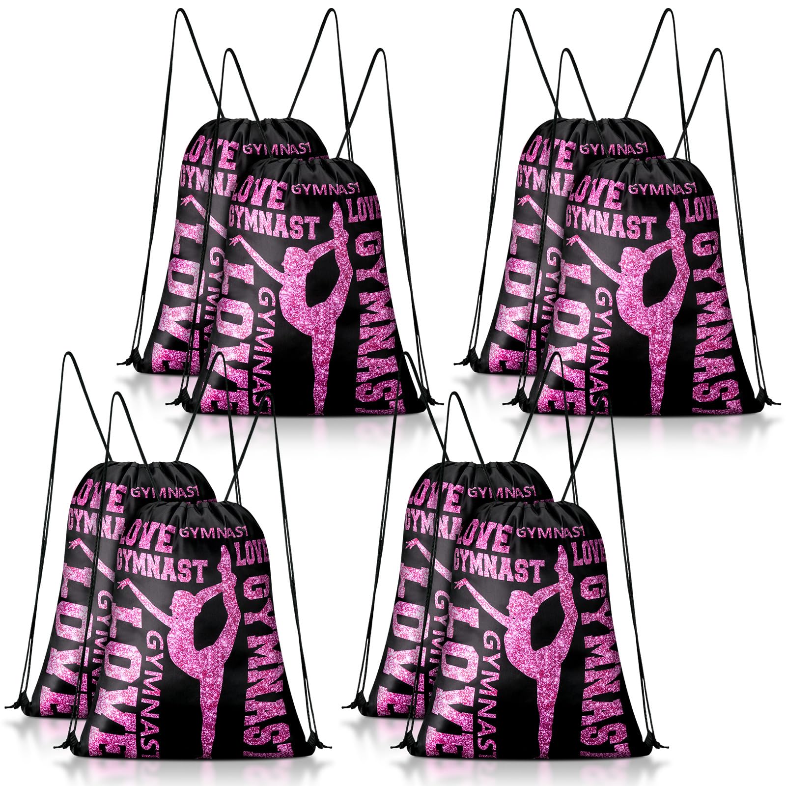 Amazon.com | 8 Pcs Gymnastics Drawstring Bags Party Favor String Bag ...