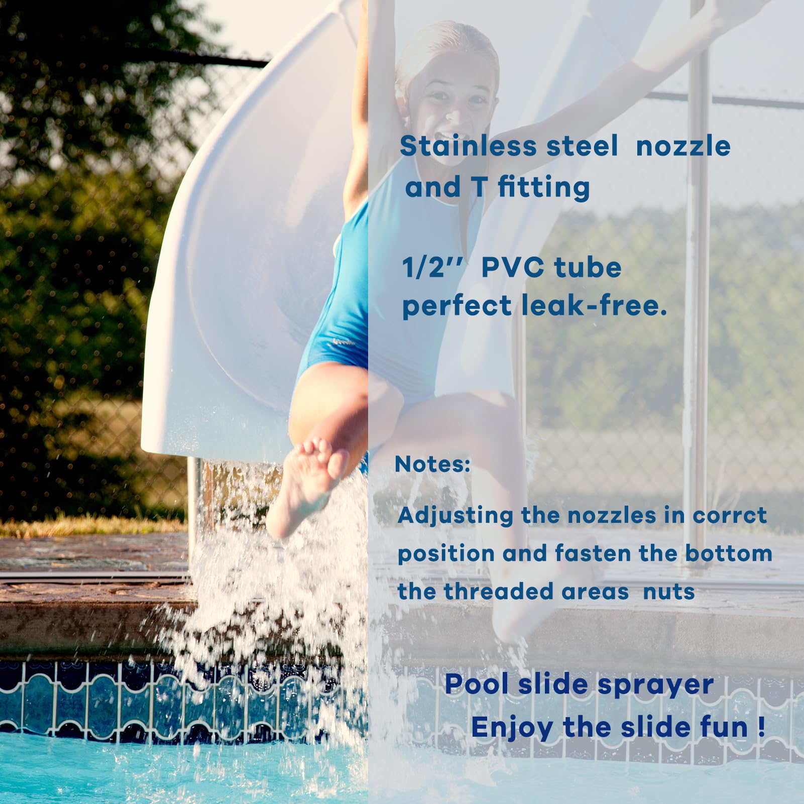 Pool Slide Spray Kit, Pool Spray Kit with Hose Adaptor, Swimming Pool ...