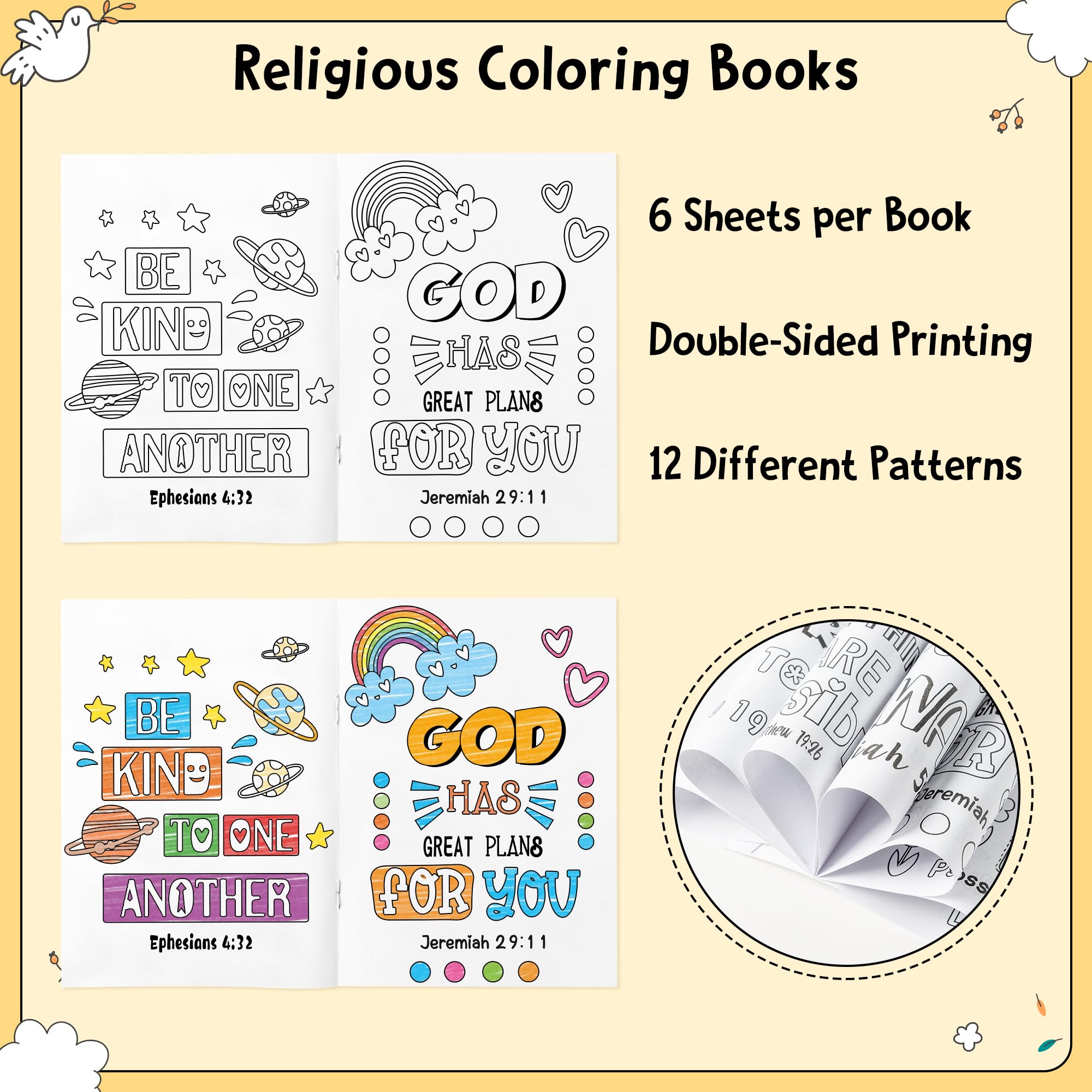 Snapklik.com : 24Pcs Religious Coloring Books - Bible Verses DIY Color ...