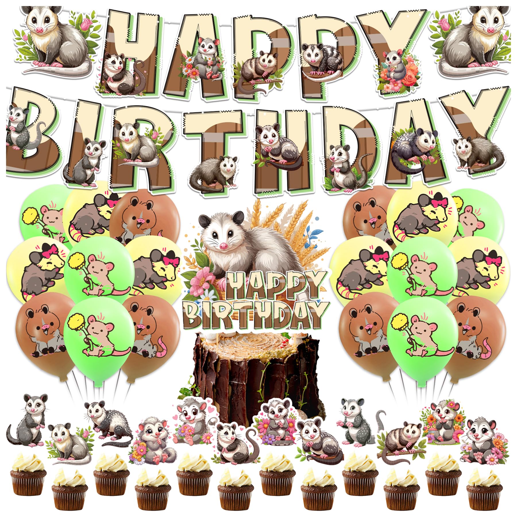 Amazon.com: Opossum Party Decorations Opossum Birthday Decorations Set ...