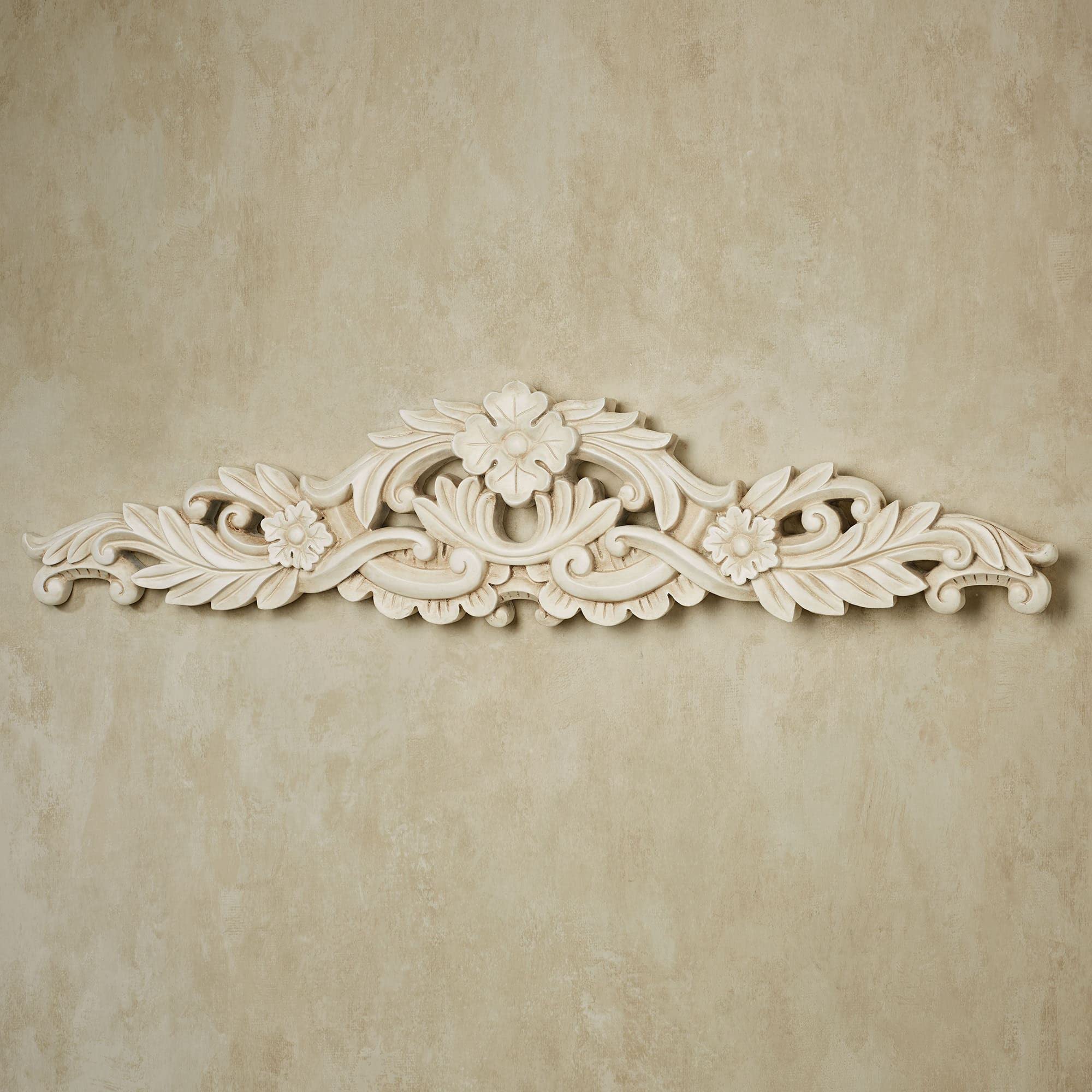 Victorian Style Viviana Decorative Wall Topper with Antique Ivory Finish